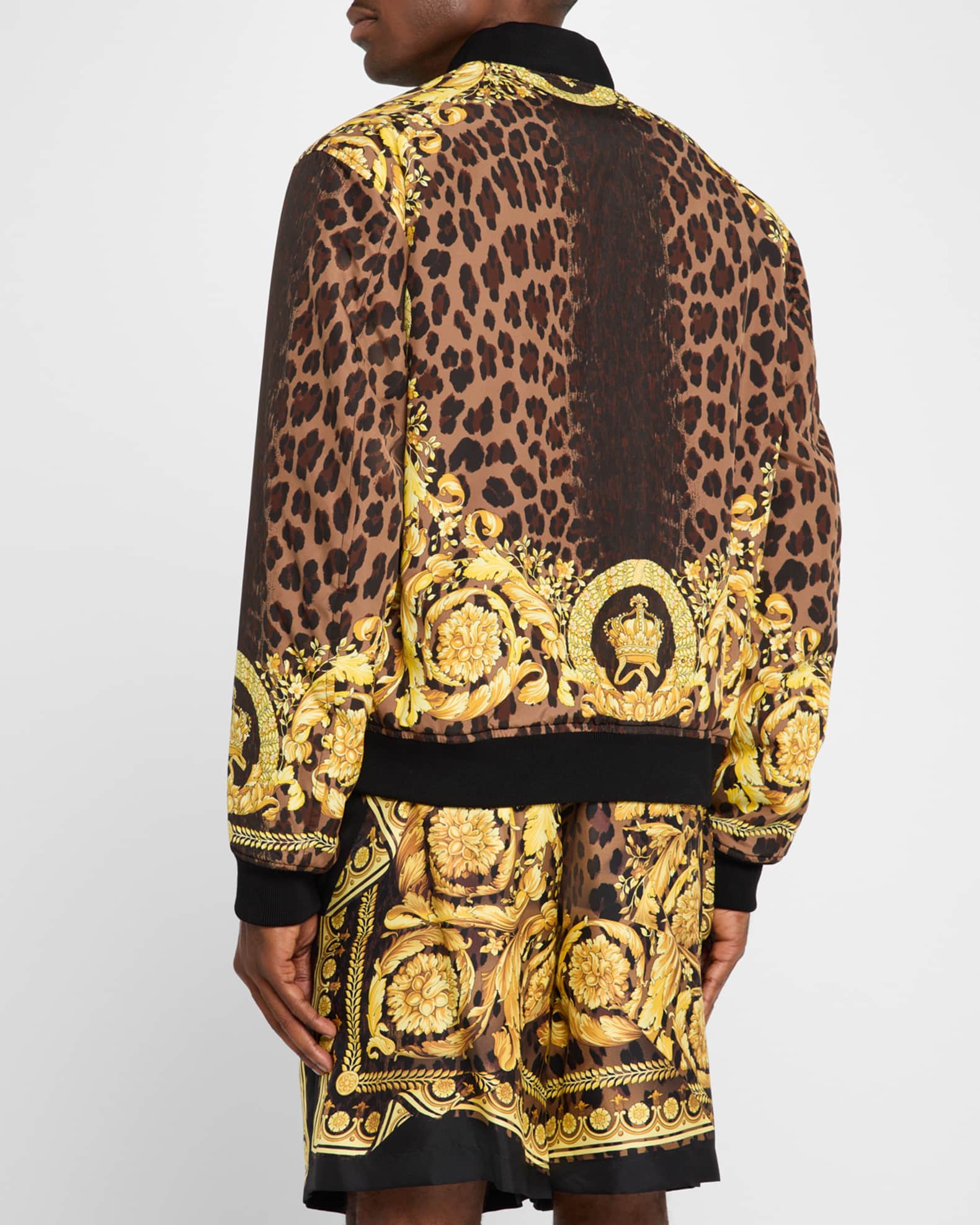 Versace Men's Wild Barocco Bomber Jacket | Neiman Marcus