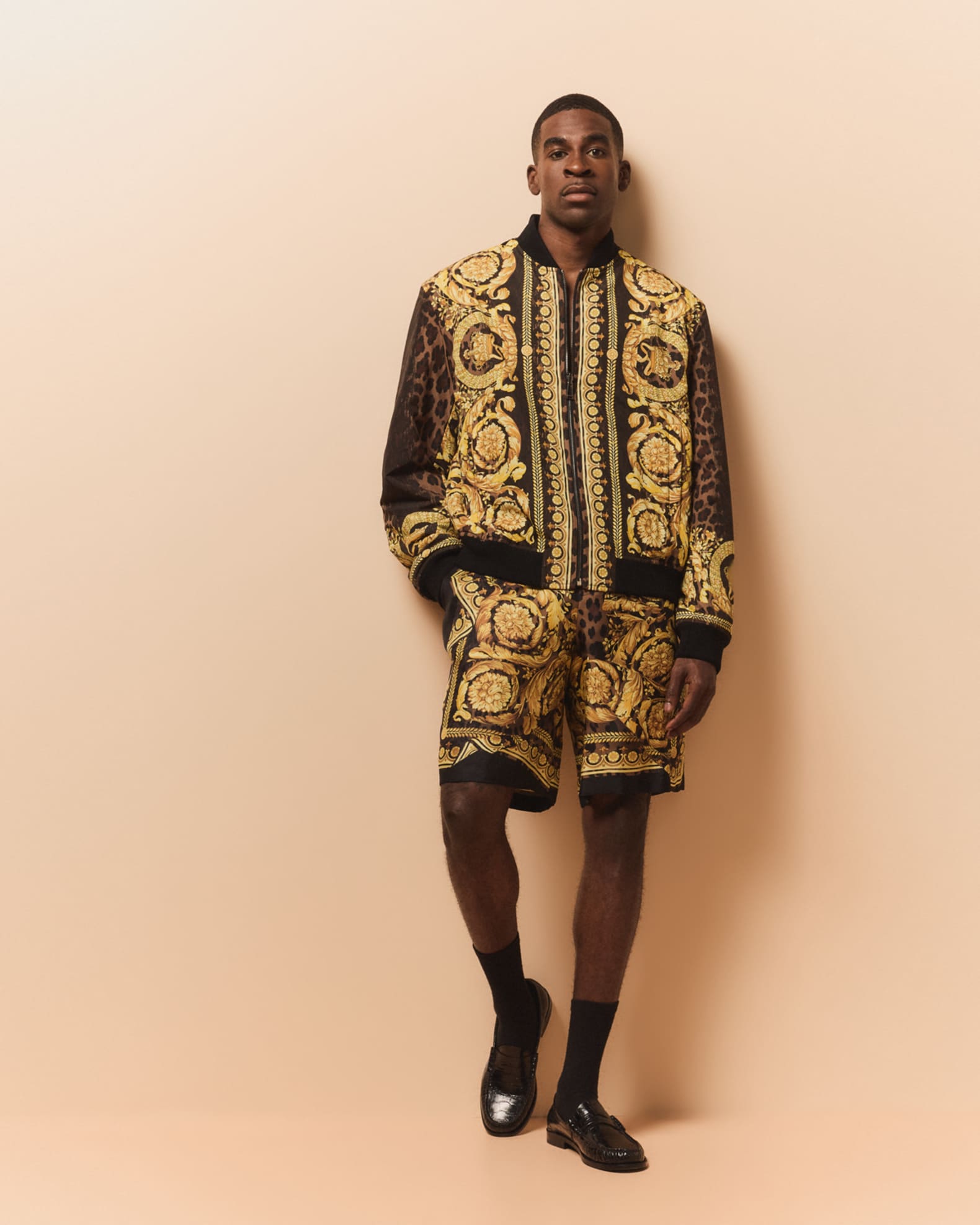 Versace Men's Wild Barocco Bomber Jacket | Neiman Marcus