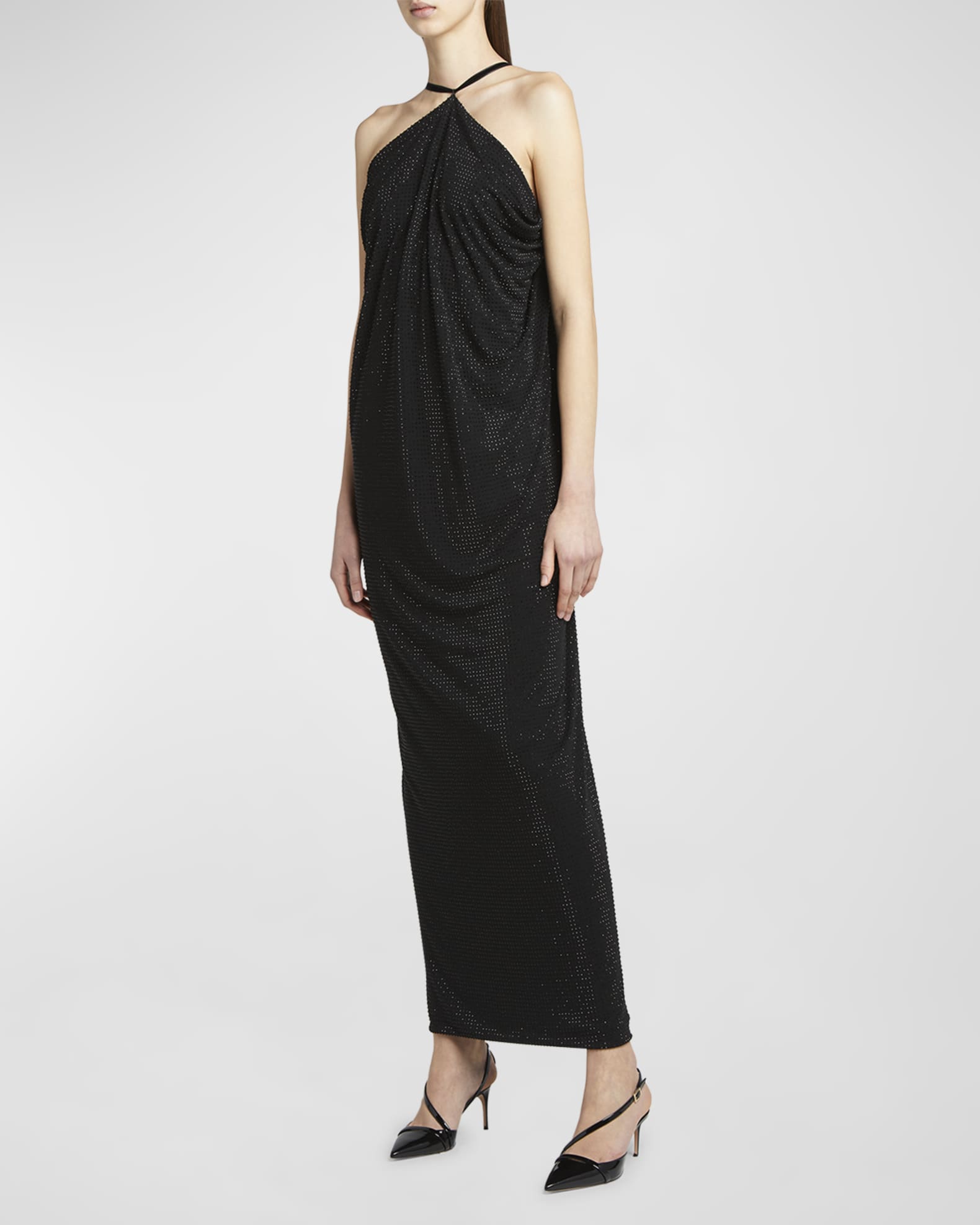 Philosophy di Lorenzo Serafini Crystal Strass Halter Maxi Dress ...
