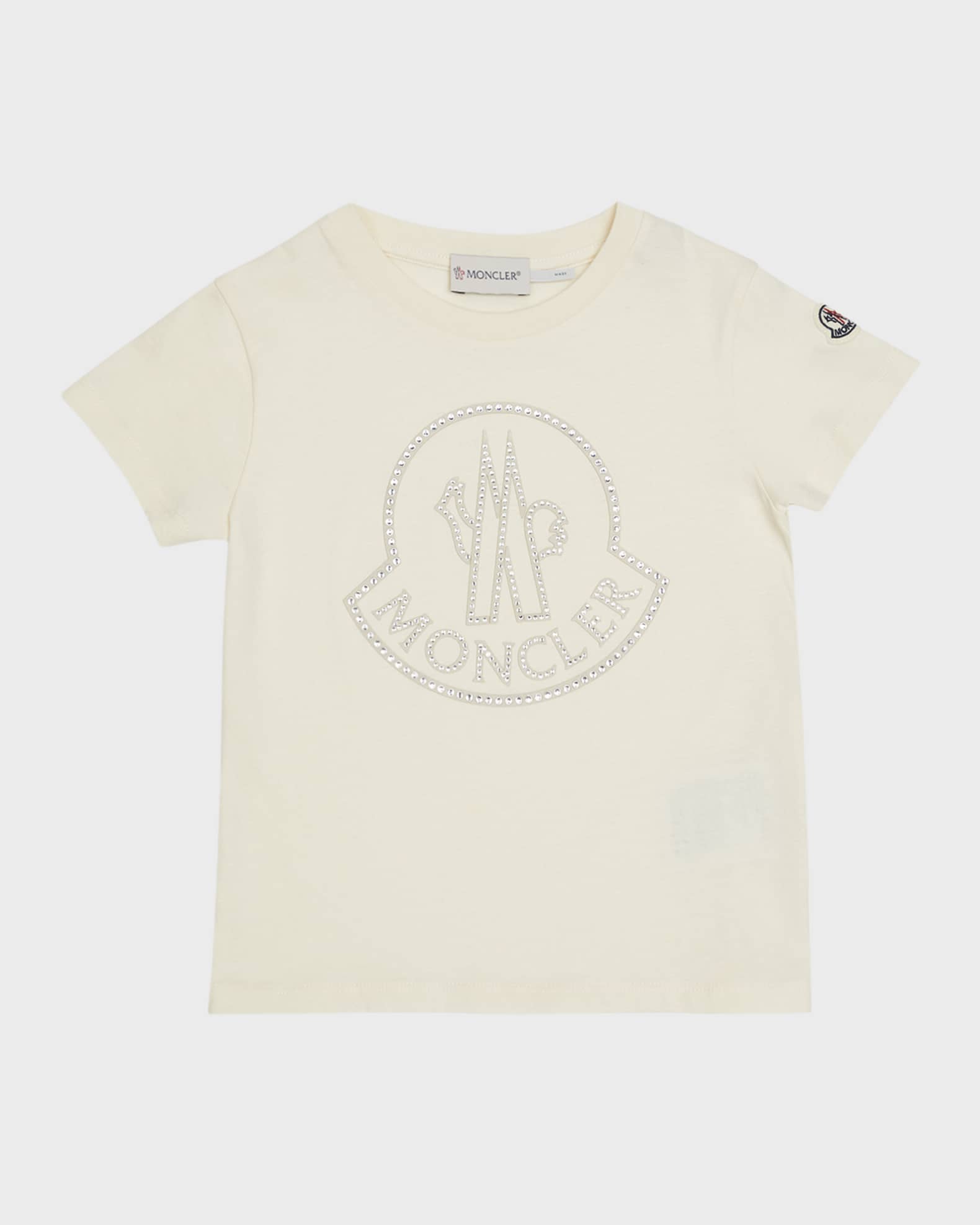 Moncler Girl's Embellished Bell Logo T-Shirt, Size 4-6 | Neiman Marcus