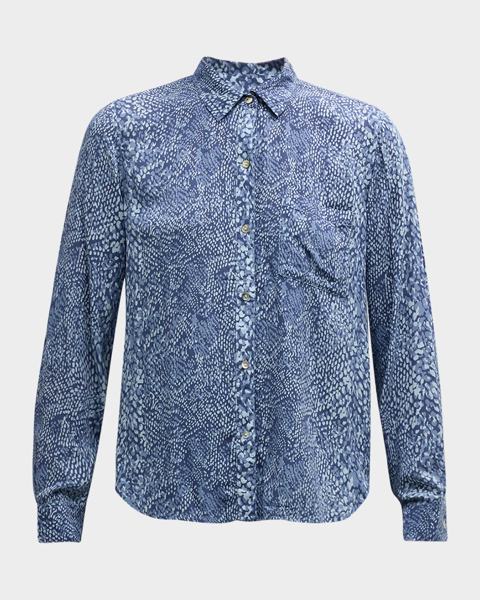 Rails Josephine Python Button-Front Shirt | Neiman Marcus