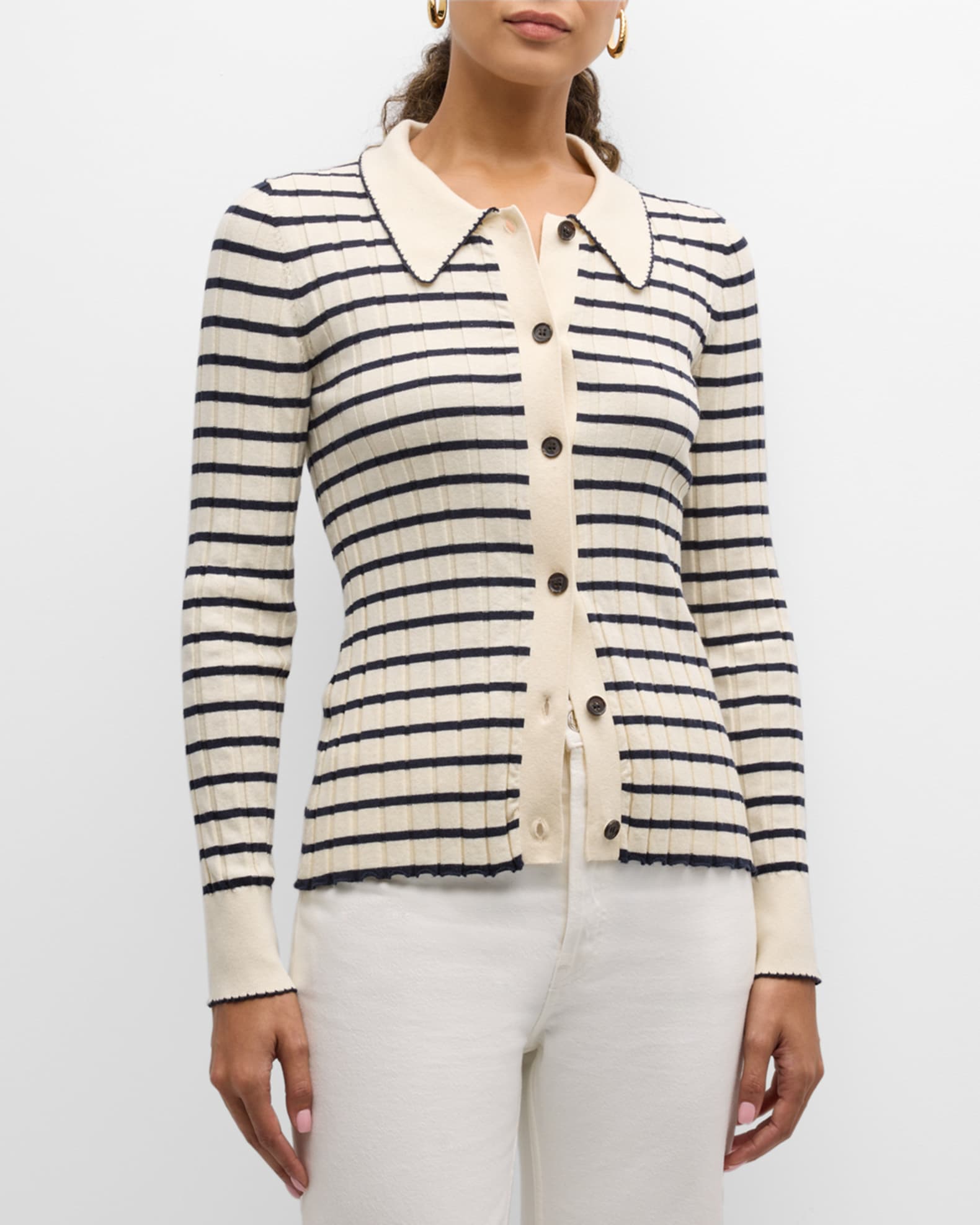 Rails Aurelia Striped Rib-Knit Top | Neiman Marcus