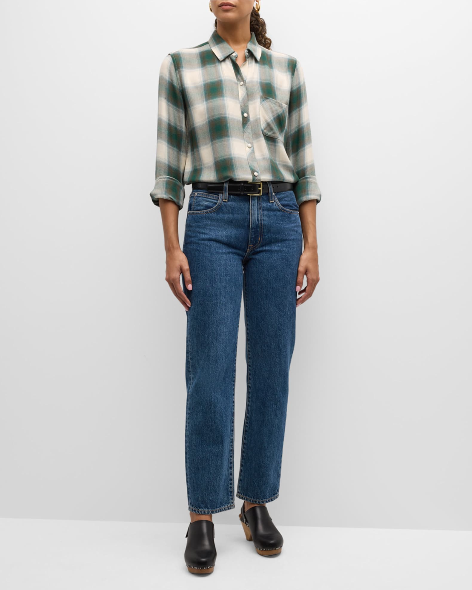 Rails Hunter Plaid Button-Front Shirt | Neiman Marcus