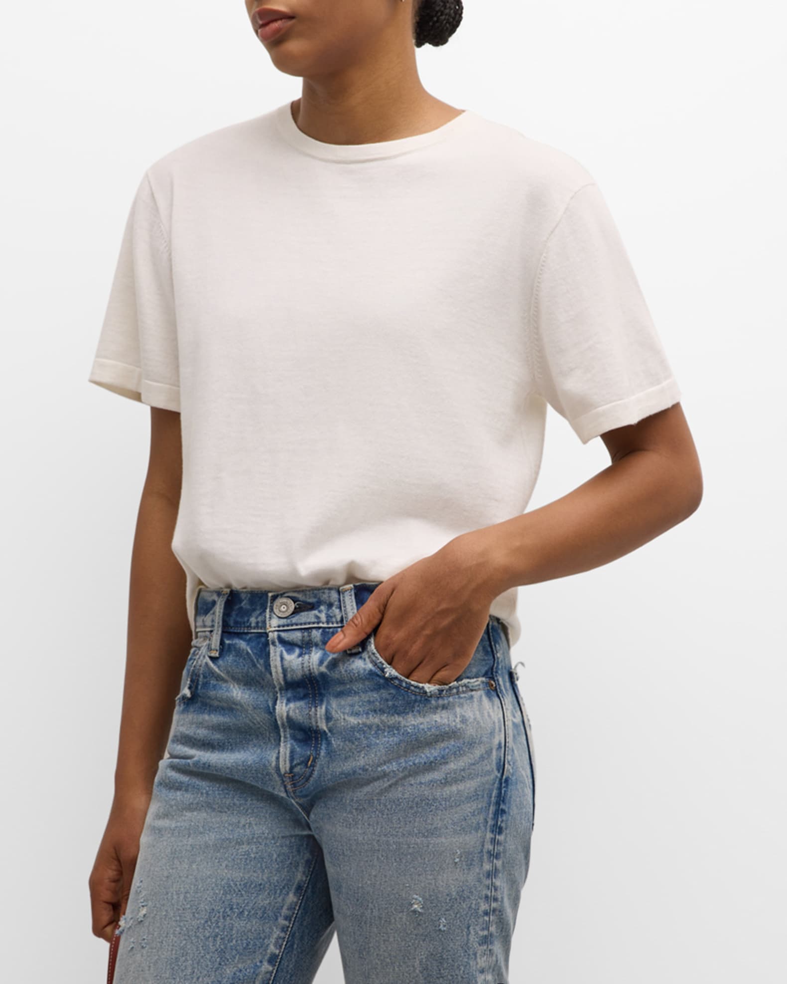 Rails Cotton Cashmere Crewneck T-Shirt | Neiman Marcus