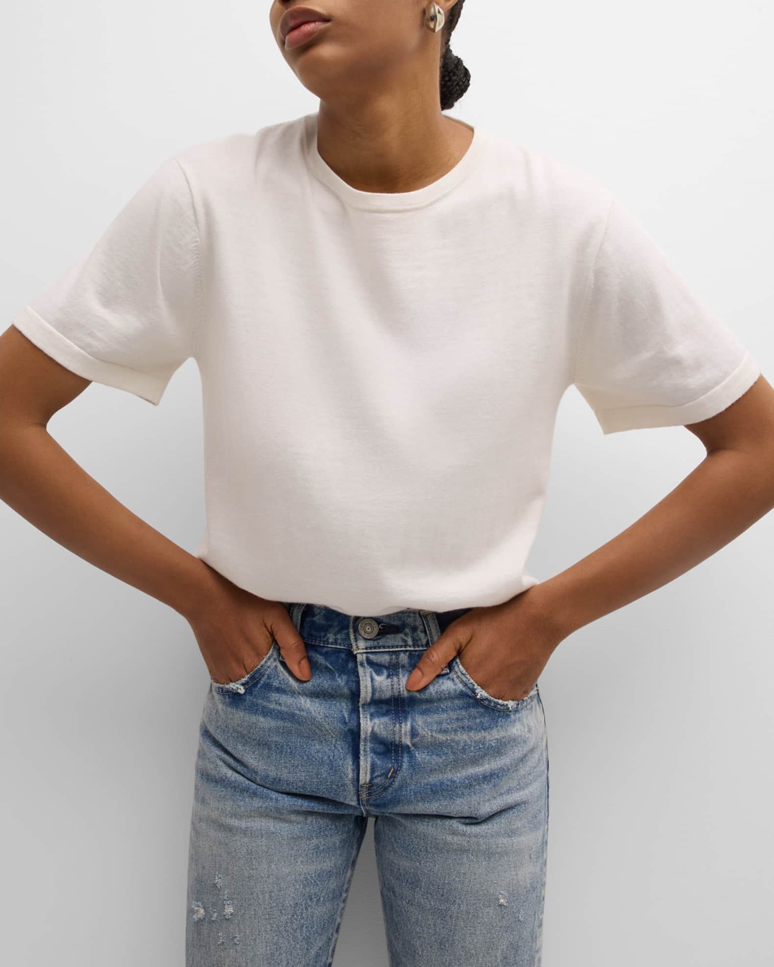 Rails Cotton Cashmere Crewneck T-Shirt | Neiman Marcus