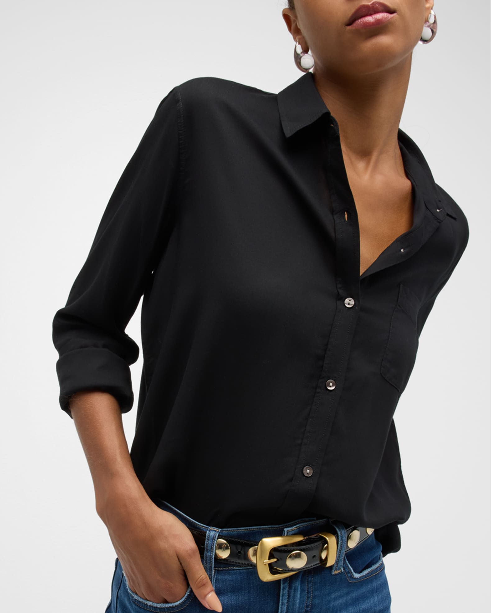 Rails Wren Button-Front Shirt | Neiman Marcus
