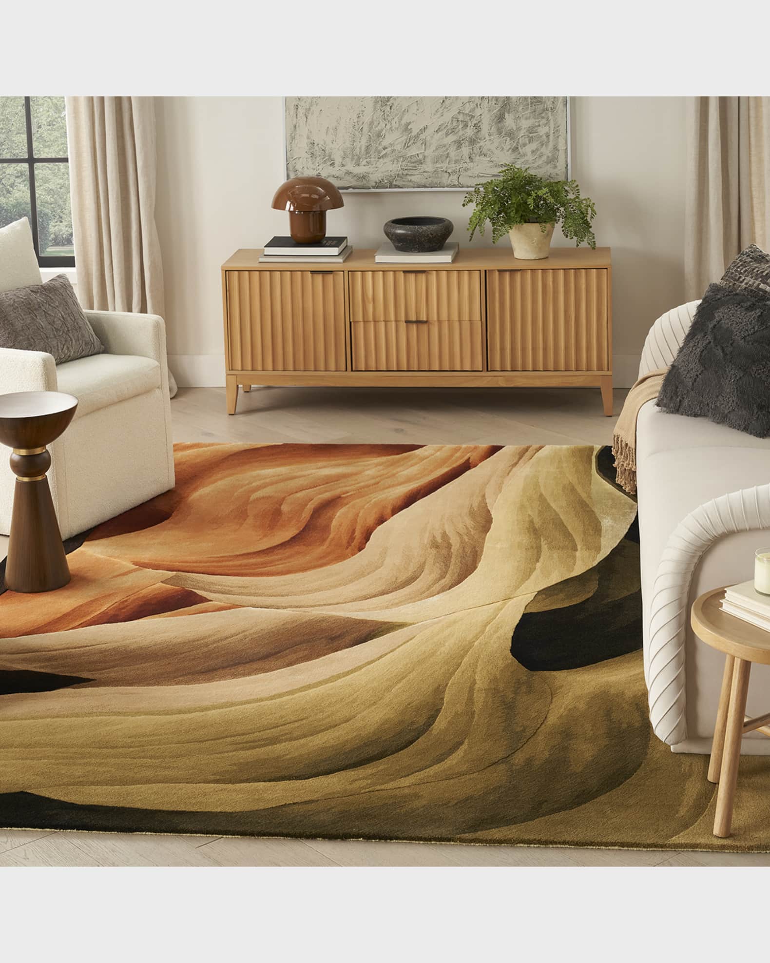 Modern Feather Hand-Tufted Rug | Neiman Marcus