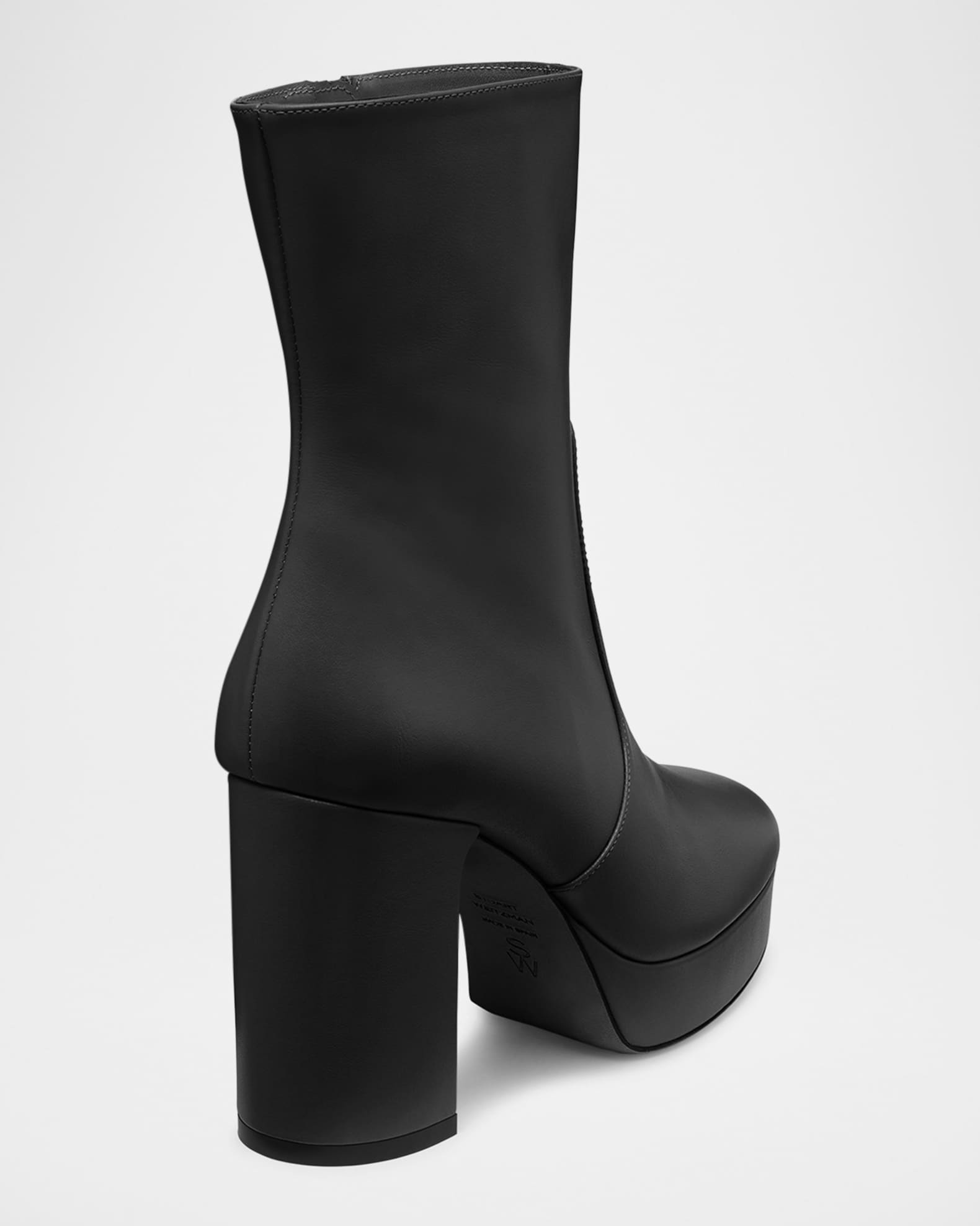 Stuart Weitzman Dayna Leather Platform Booties | Neiman Marcus