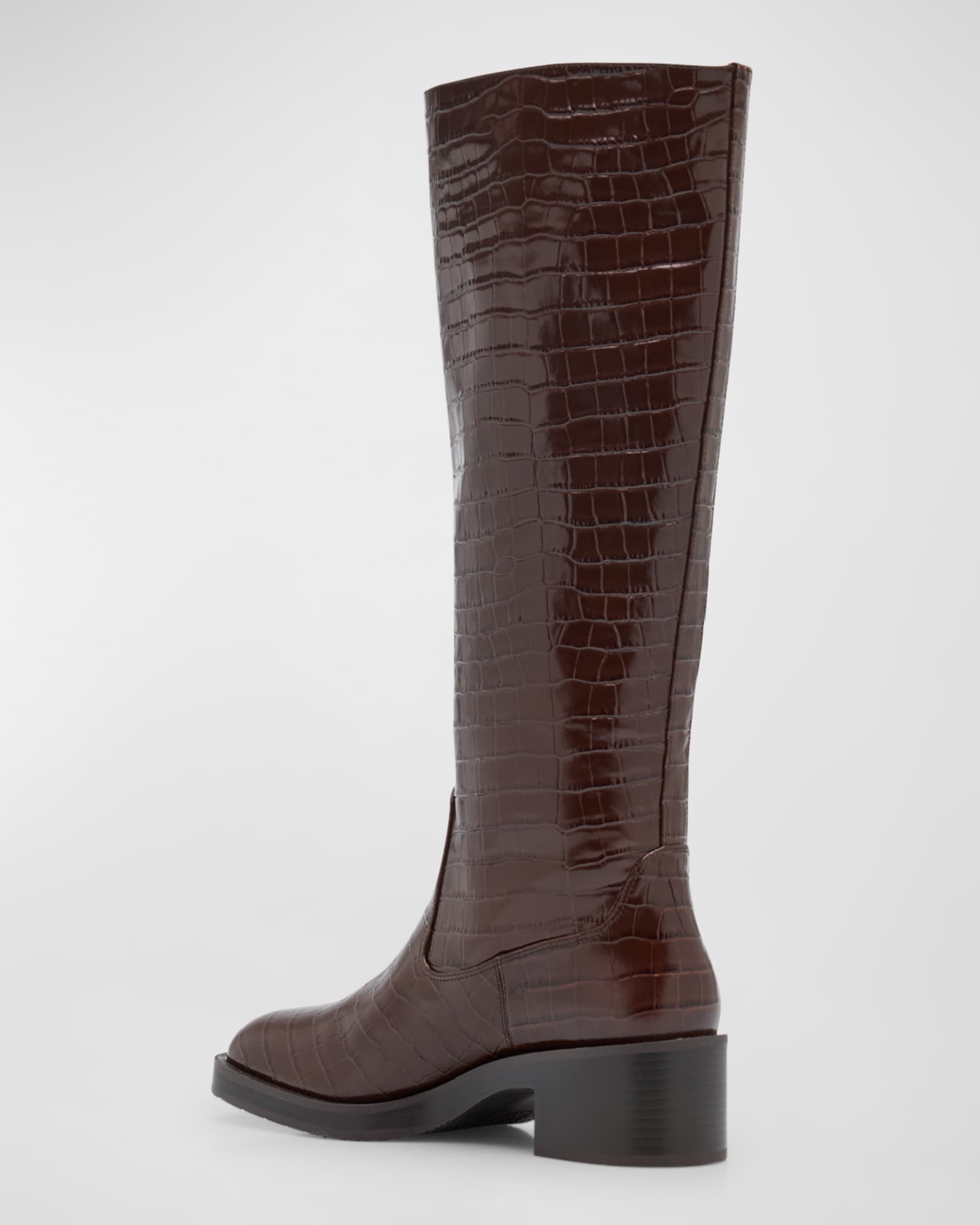 Stuart Weitzman Kaia Croco Knee Boots | Neiman Marcus