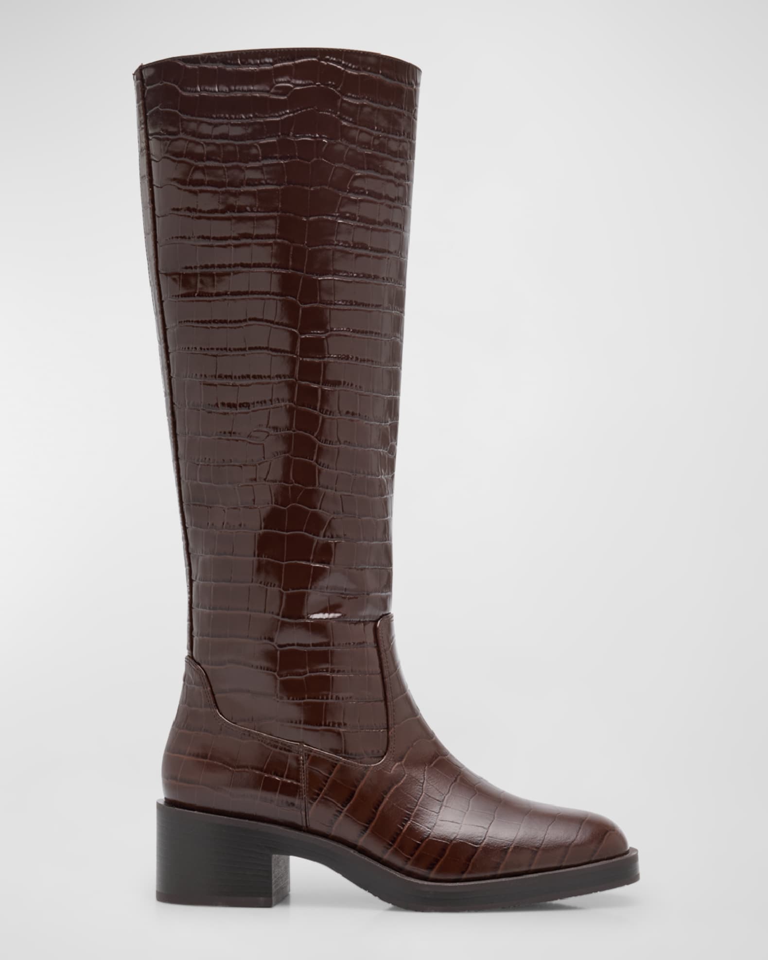Stuart Weitzman Kaia Croco Knee Boots | Neiman Marcus
