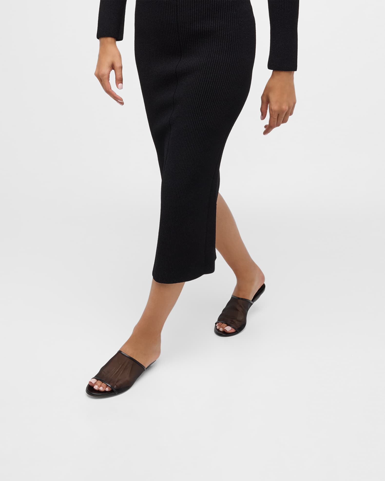 Khaite Marion Mesh Slide Sandals | Neiman Marcus