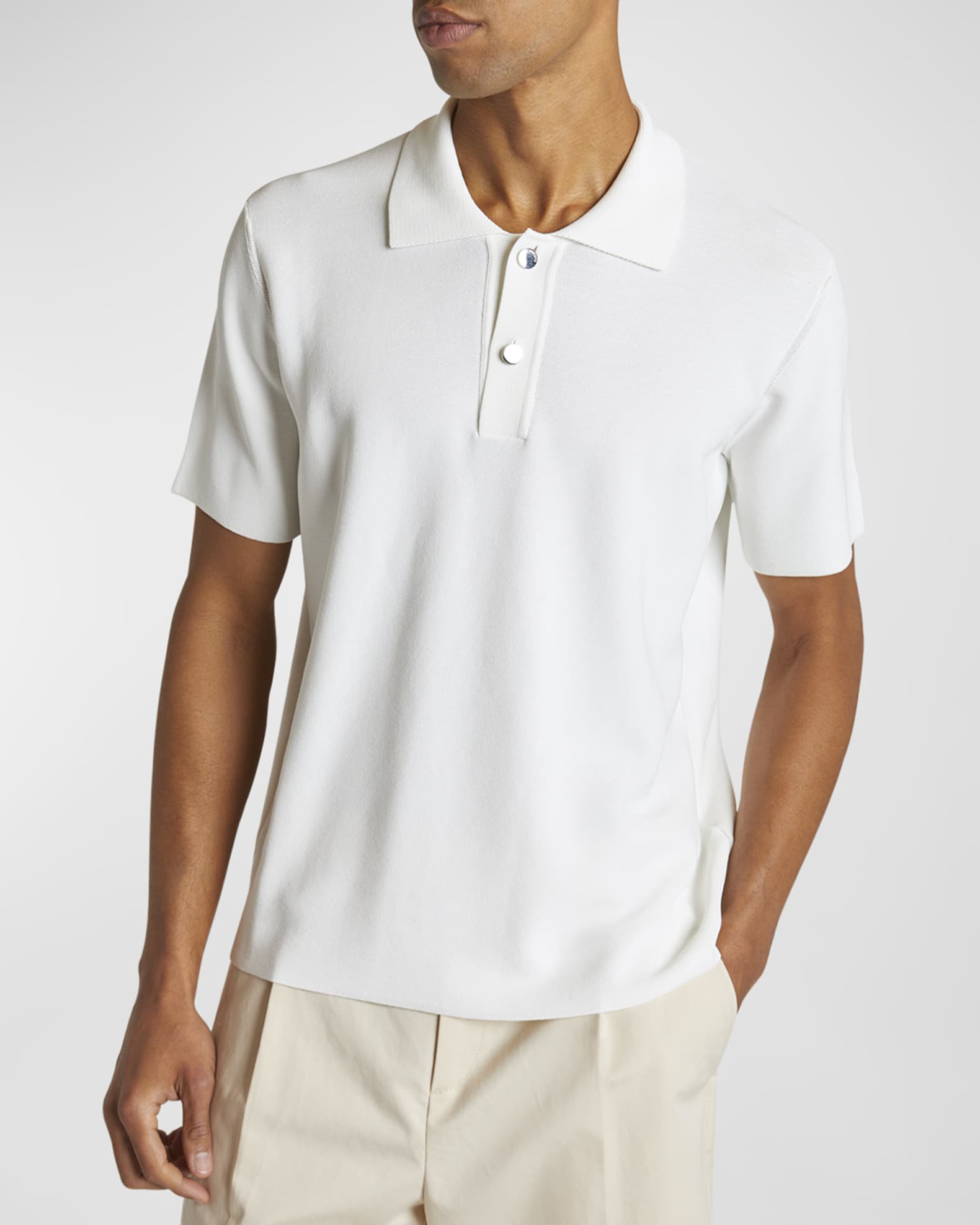 Jacquemus Men's Polo Shirt with Knit Logo | Neiman Marcus