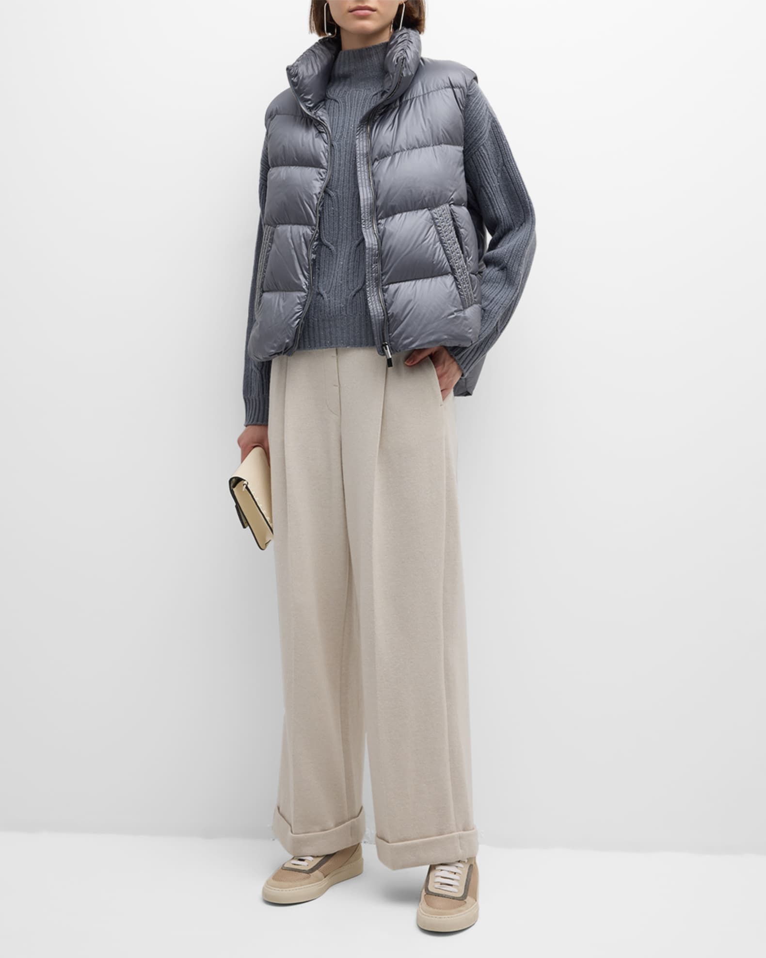 Peserico Cable-Knit Turtleneck Sweater | Neiman Marcus