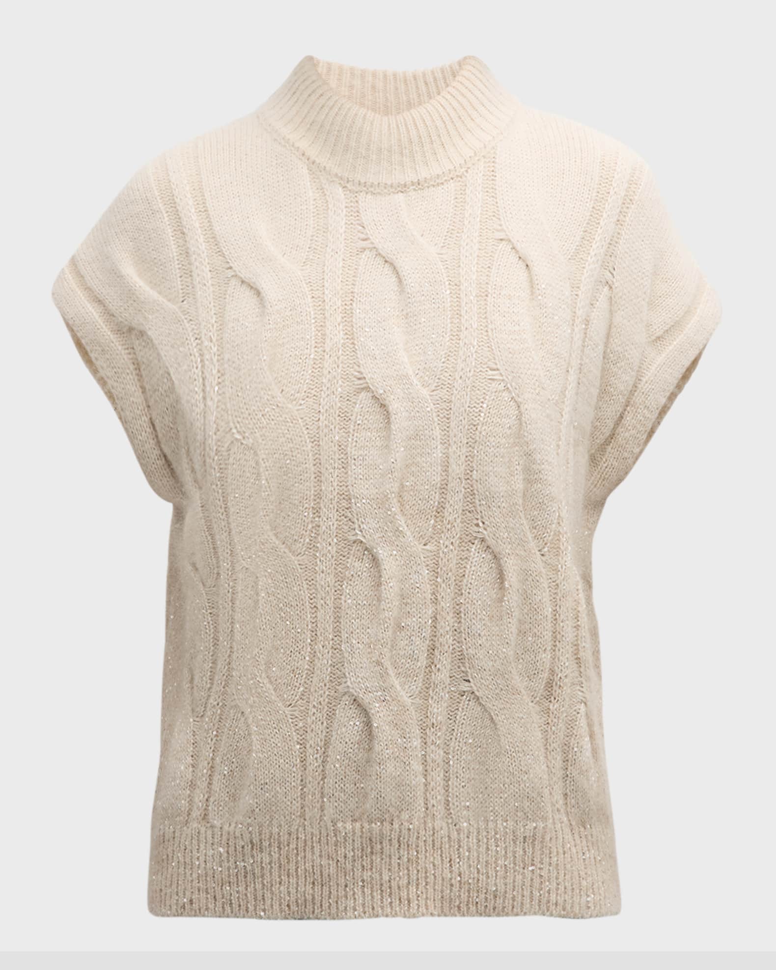 Peserico Cable-Knit Sequin Vest | Neiman Marcus