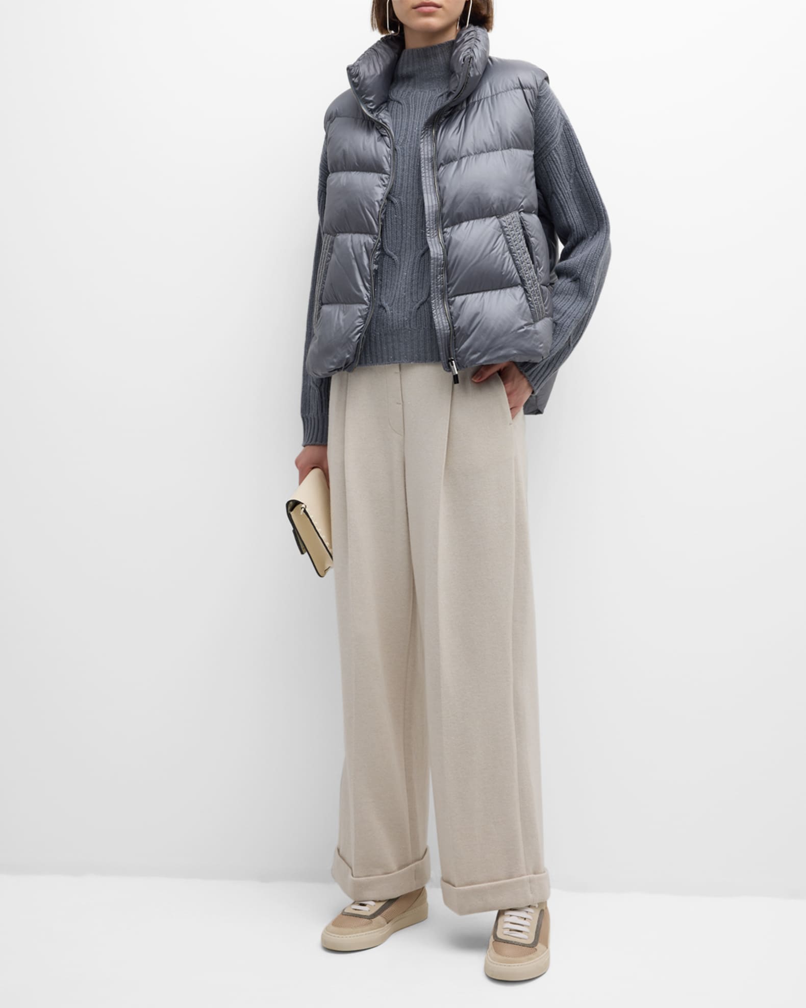Peserico Chain-Trim Puffer Vest | Neiman Marcus