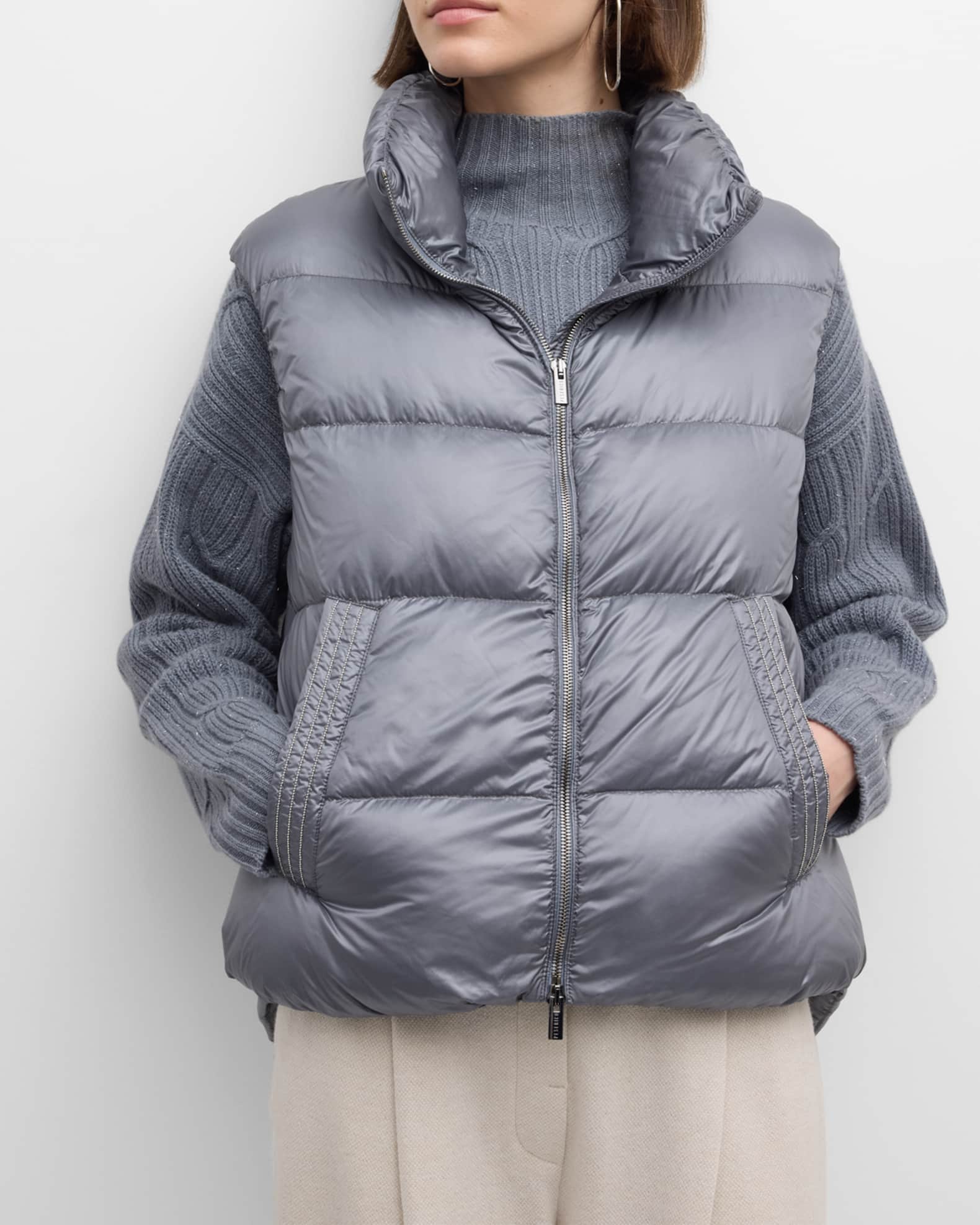 Peserico Chain-Trim Puffer Vest | Neiman Marcus