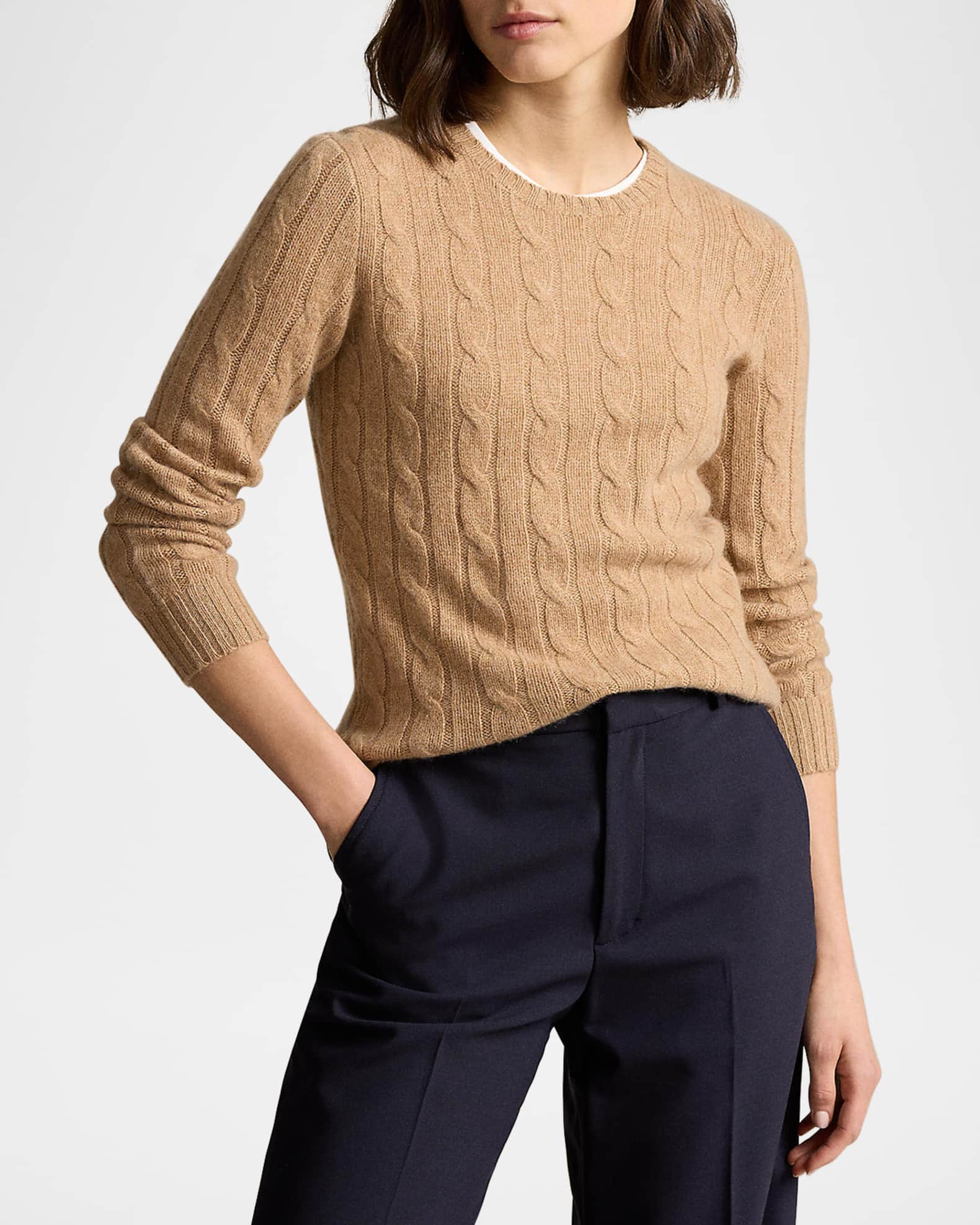 Polo Ralph Lauren Julianna Cable-Knit Cashmere Sweater | Neiman Marcus