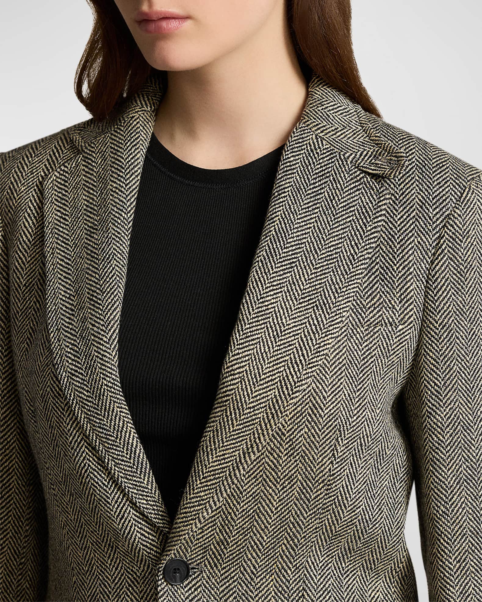 Polo Ralph Lauren Herringbone Linen-Blend Blazer | Neiman Marcus