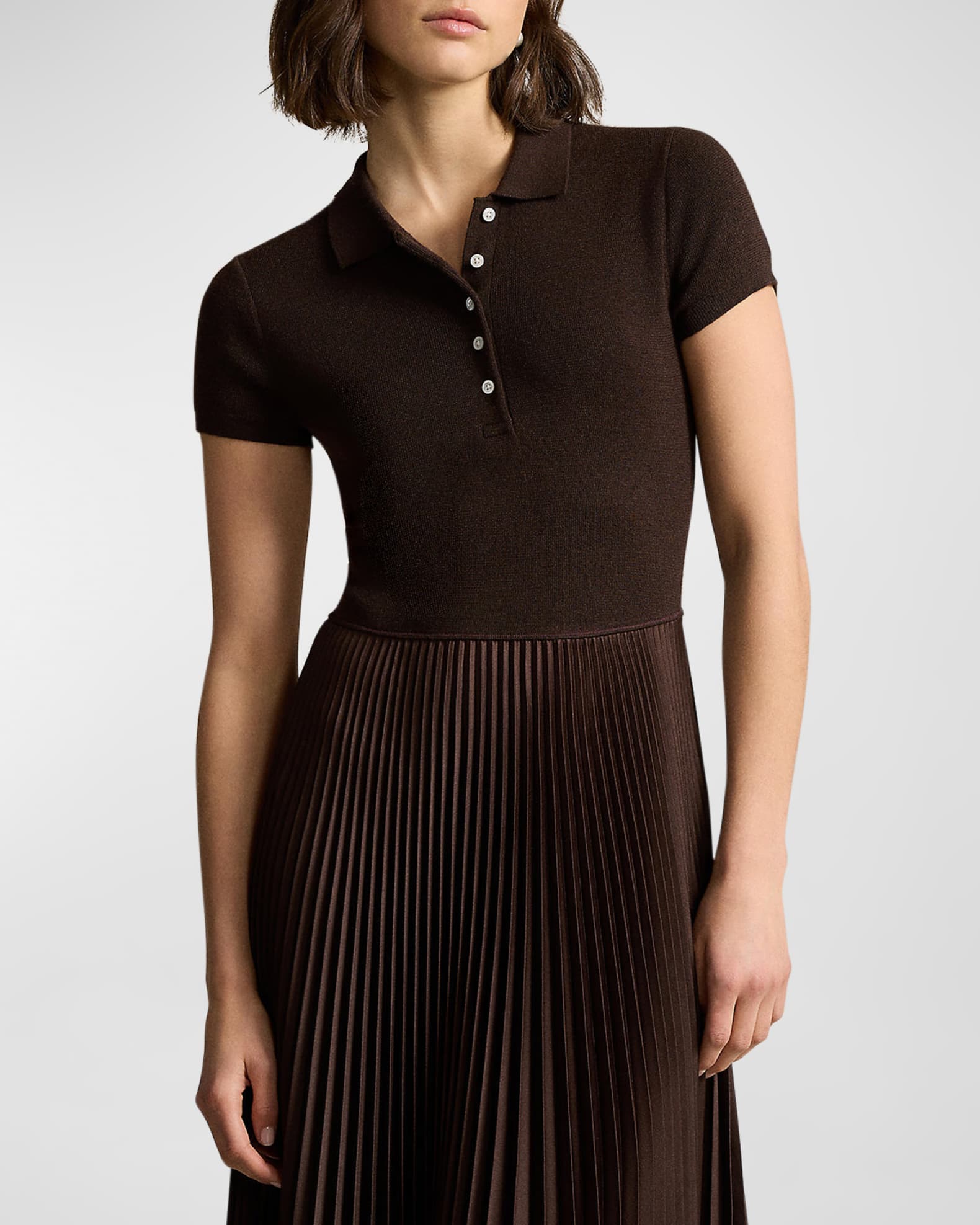 Polo Ralph Lauren Polo Sweater-Bodice Midi Dress | Neiman Marcus