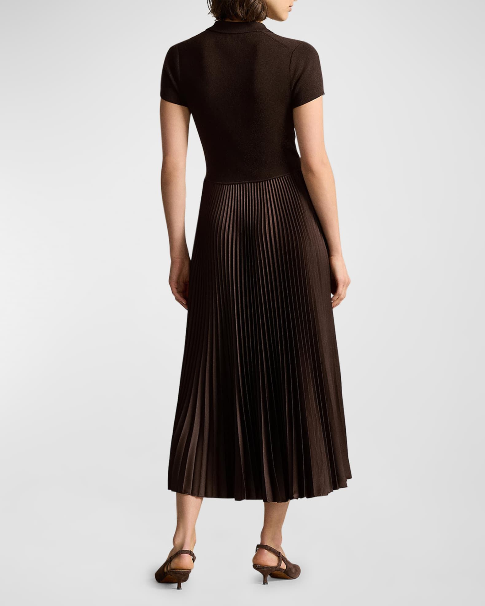 Polo Ralph Lauren Polo Sweater-Bodice Midi Dress | Neiman Marcus