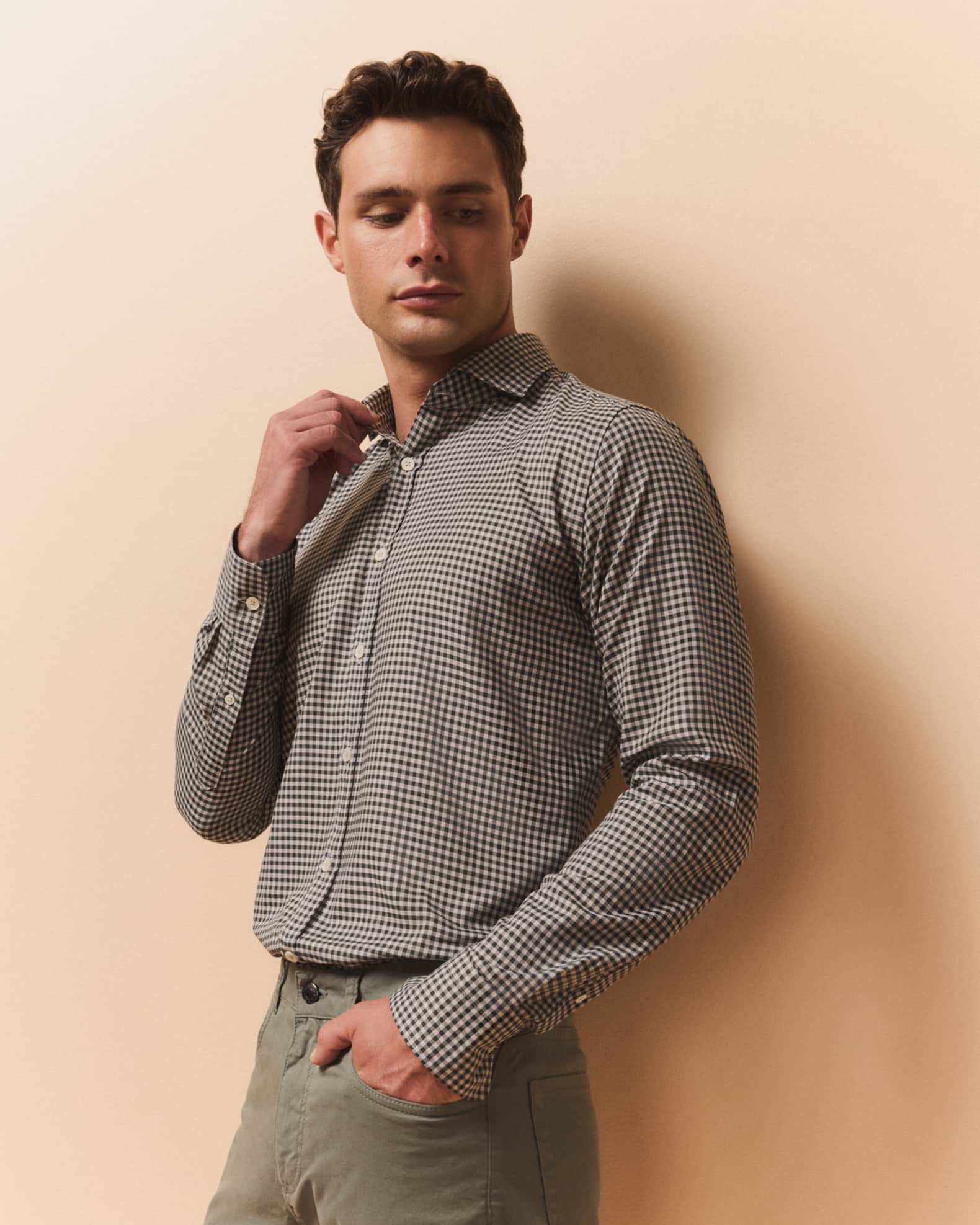 Canali Men's Gingham Button-Front Shirt | Neiman Marcus