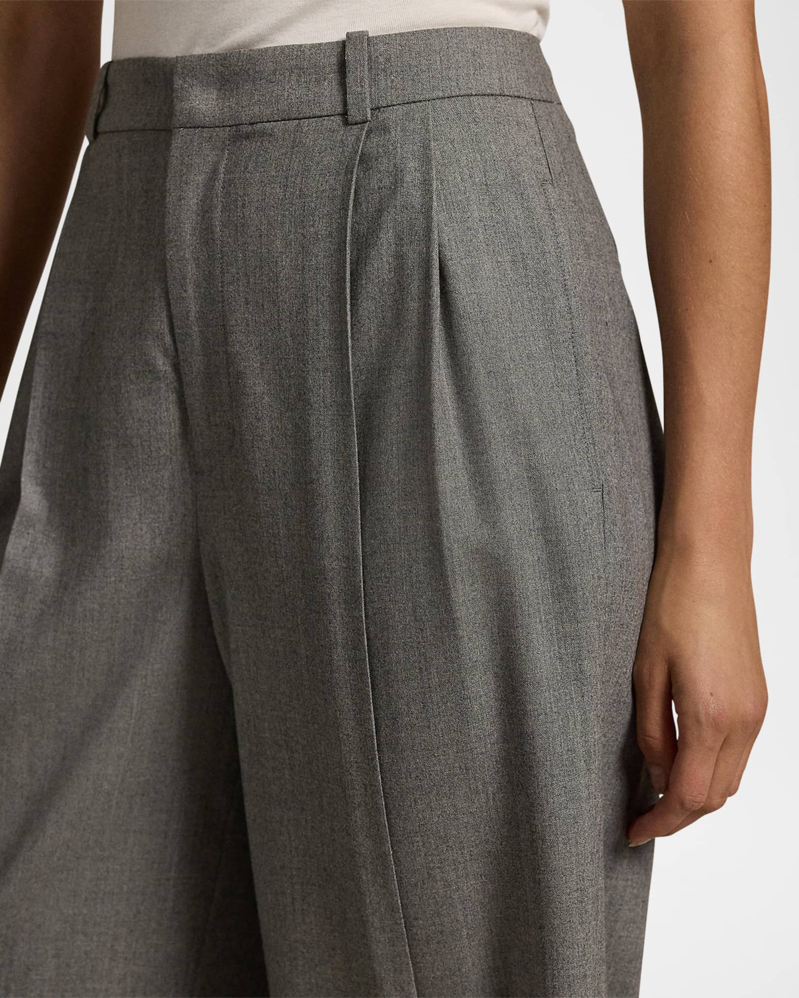 Polo Ralph Lauren Straight-Leg Wool-Blend Flannel Pants | Neiman Marcus