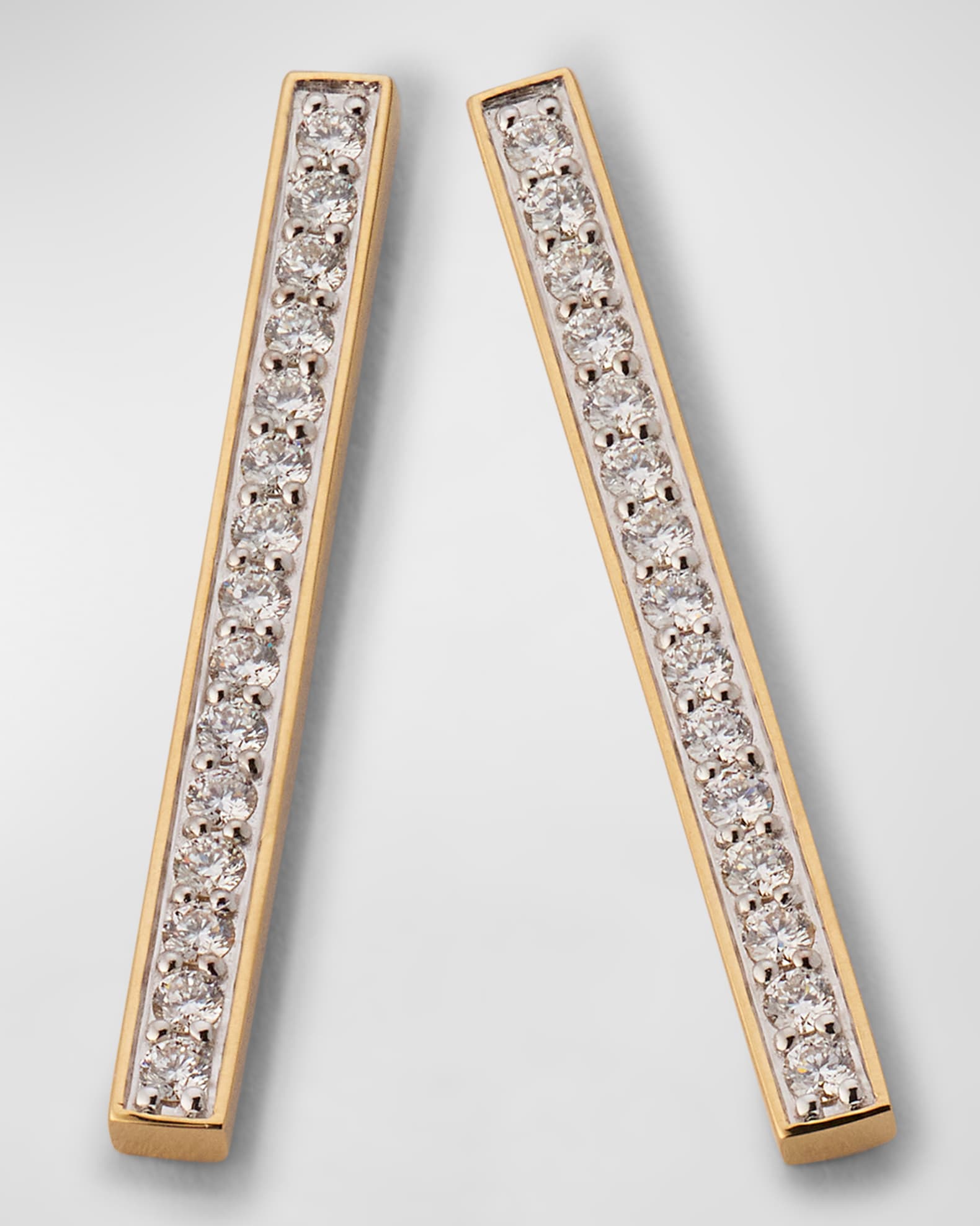 Walters Faith Classic 18K Yellow Gold Diamond Bar Earrings, 1.25"L ...