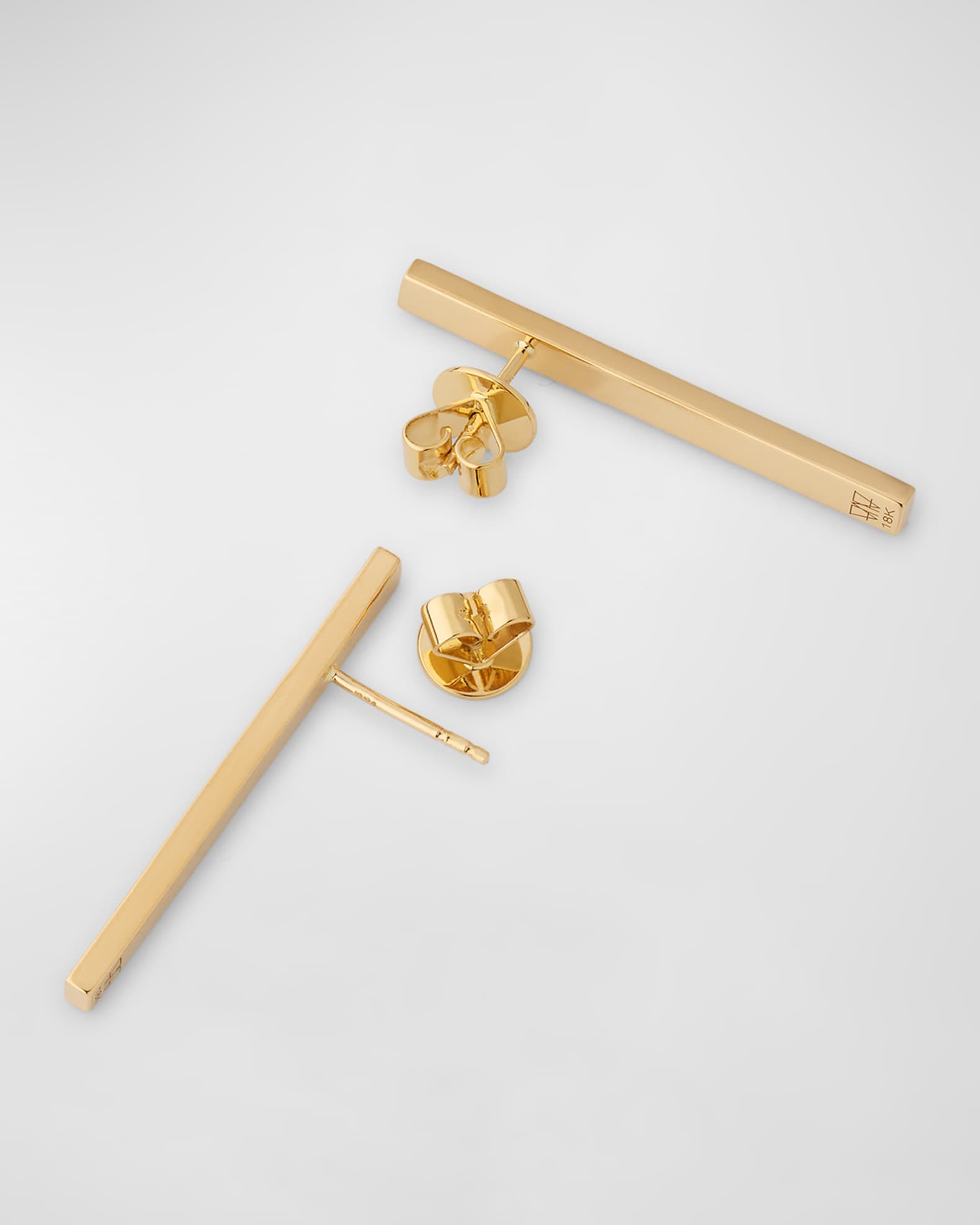 Walters Faith Classic 18K Yellow Gold Diamond Bar Earrings, 1.25"L ...