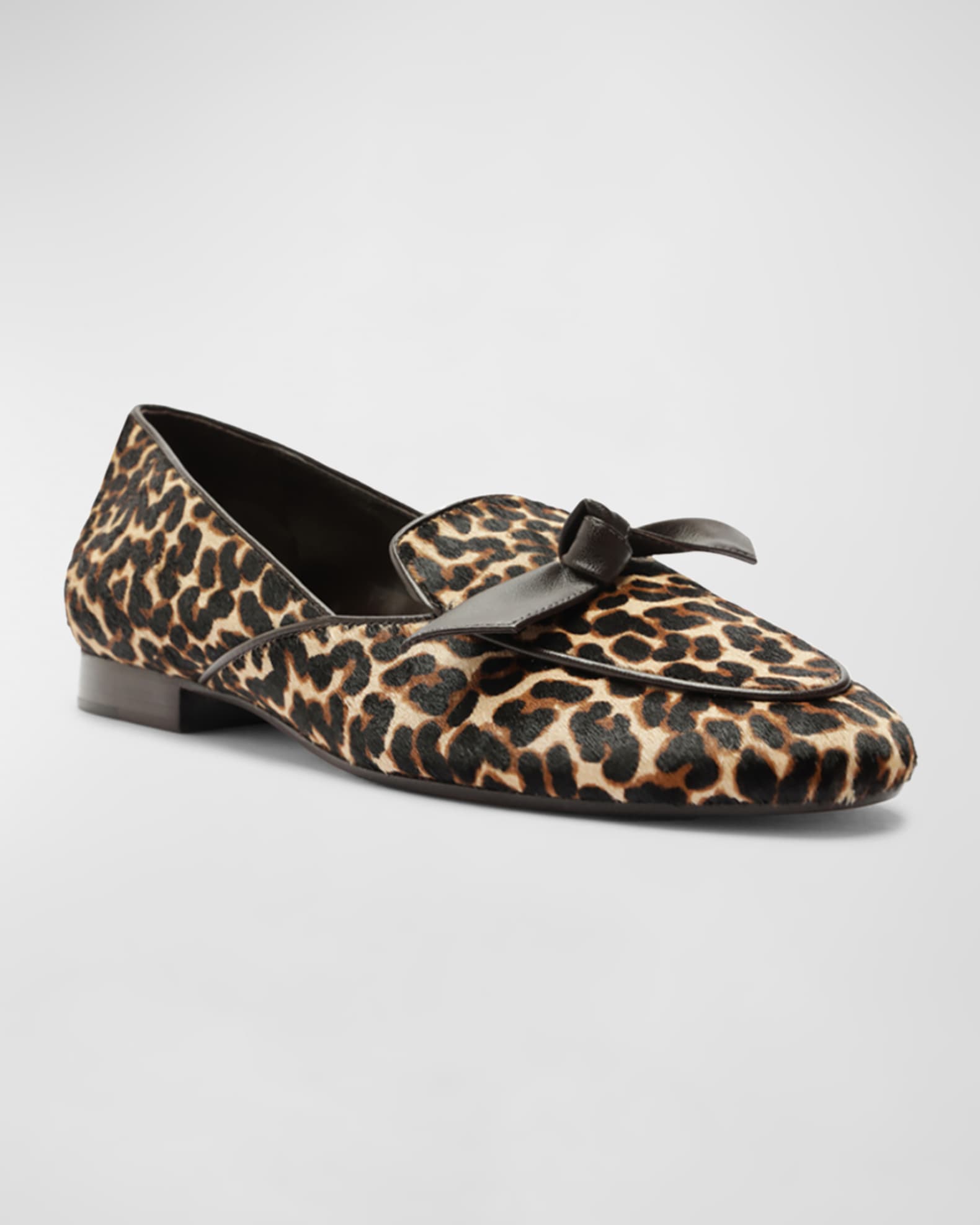 Alexandre Birman Clarita Leopard Bow Loafers | Neiman Marcus