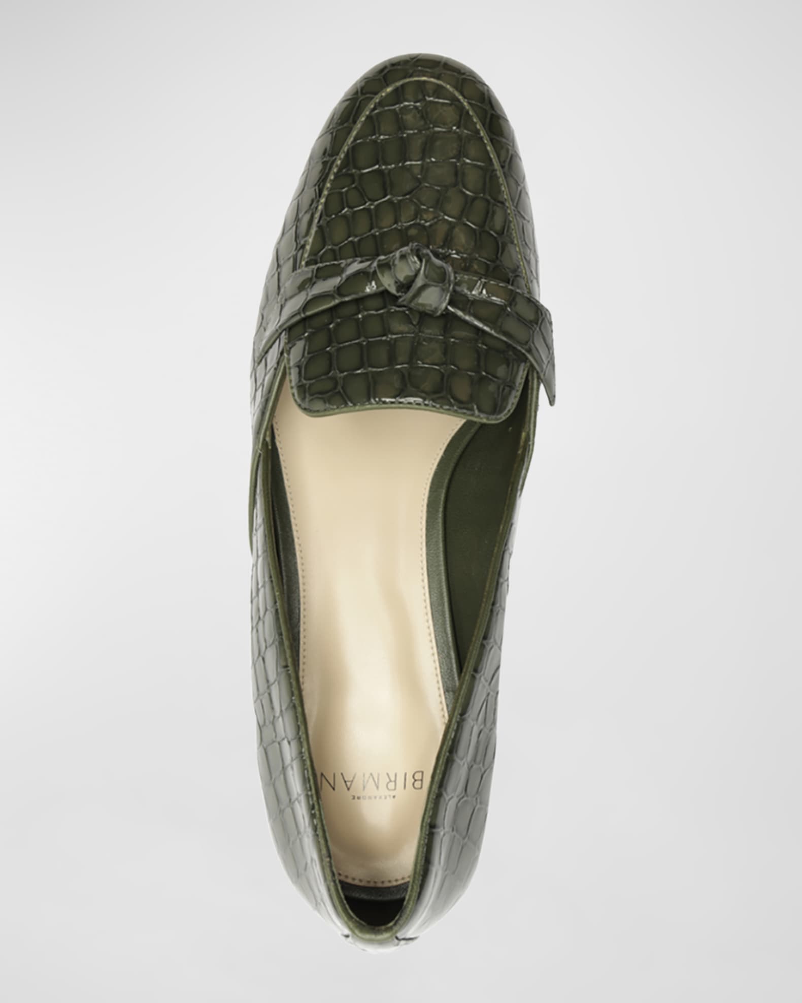 Alexandre Birman Clarita Croco Bow Slip-On Loafers | Neiman Marcus