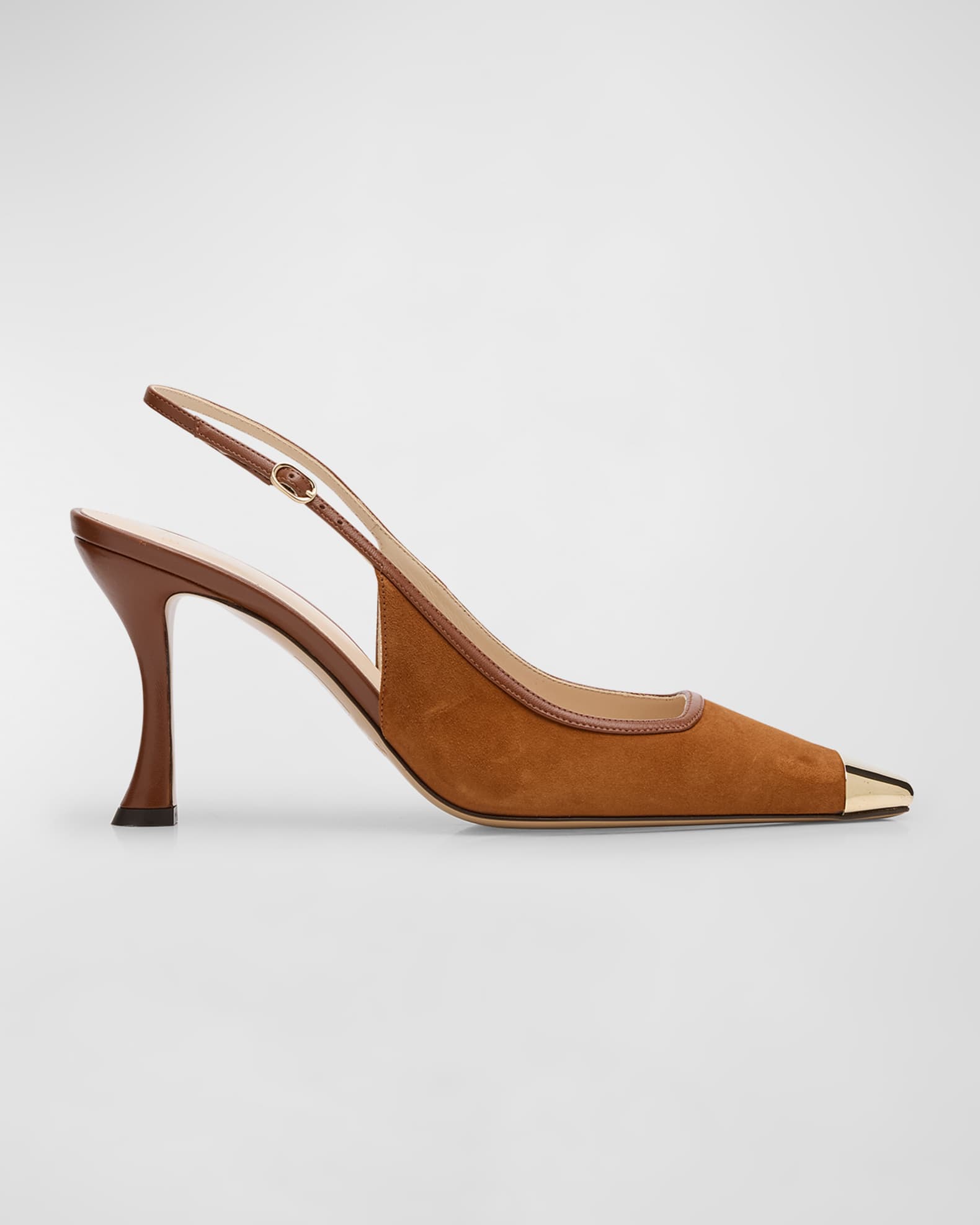 Alexandre Birman Olivia Suede Cap-Toe Slingback Pumps | Neiman Marcus