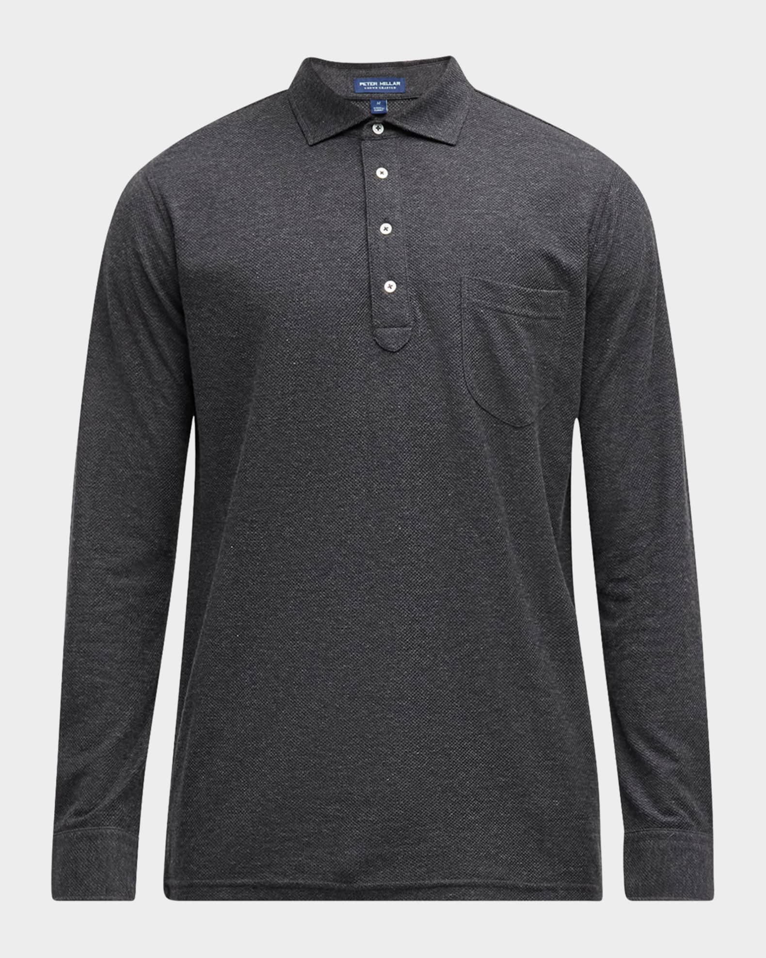 Peter Millar Men's Ramble Cotton-Cashmere Polo Shirt | Neiman Marcus