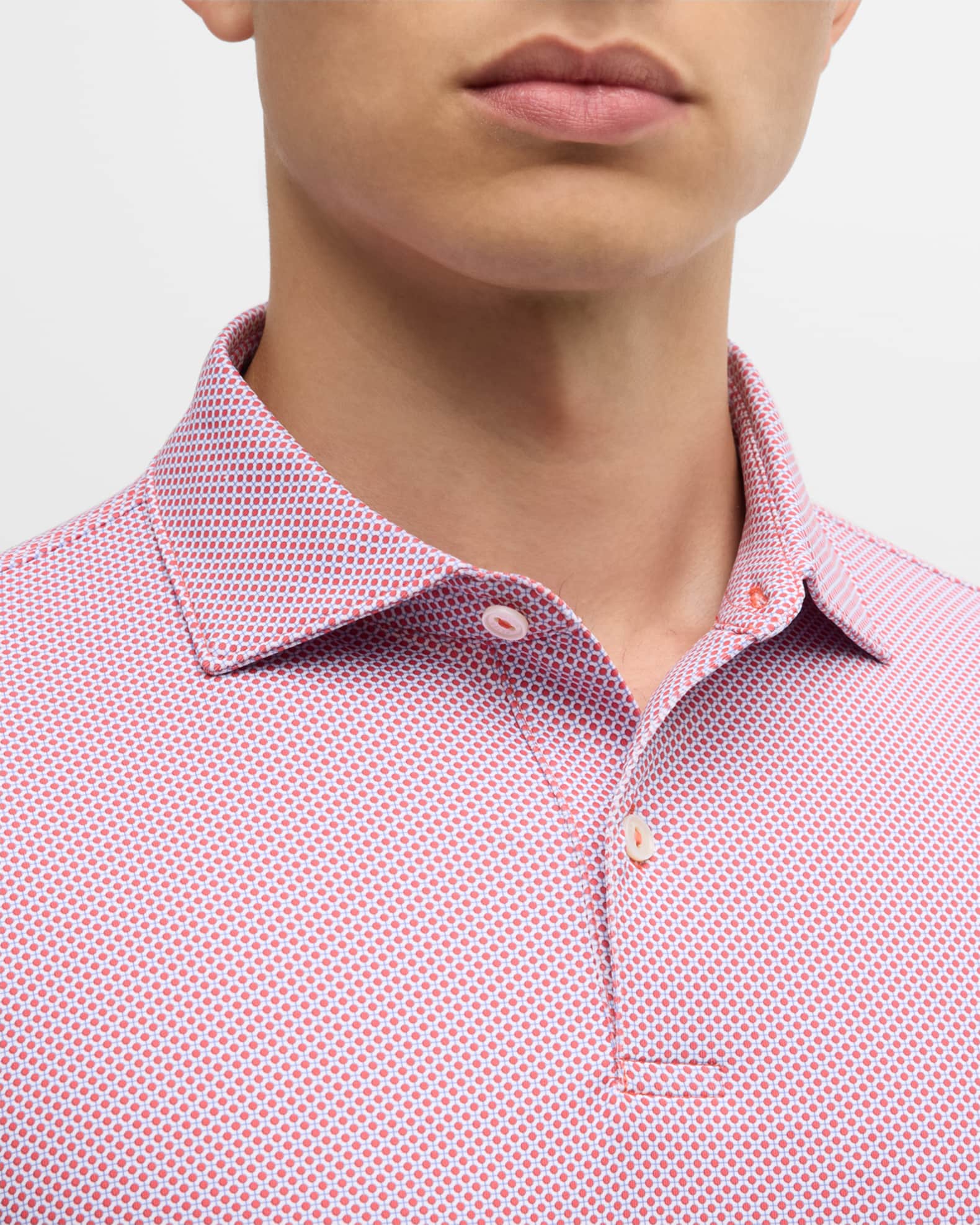 Peter Millar Men's Delancey Dot Performance Polo Shirt | Neiman Marcus