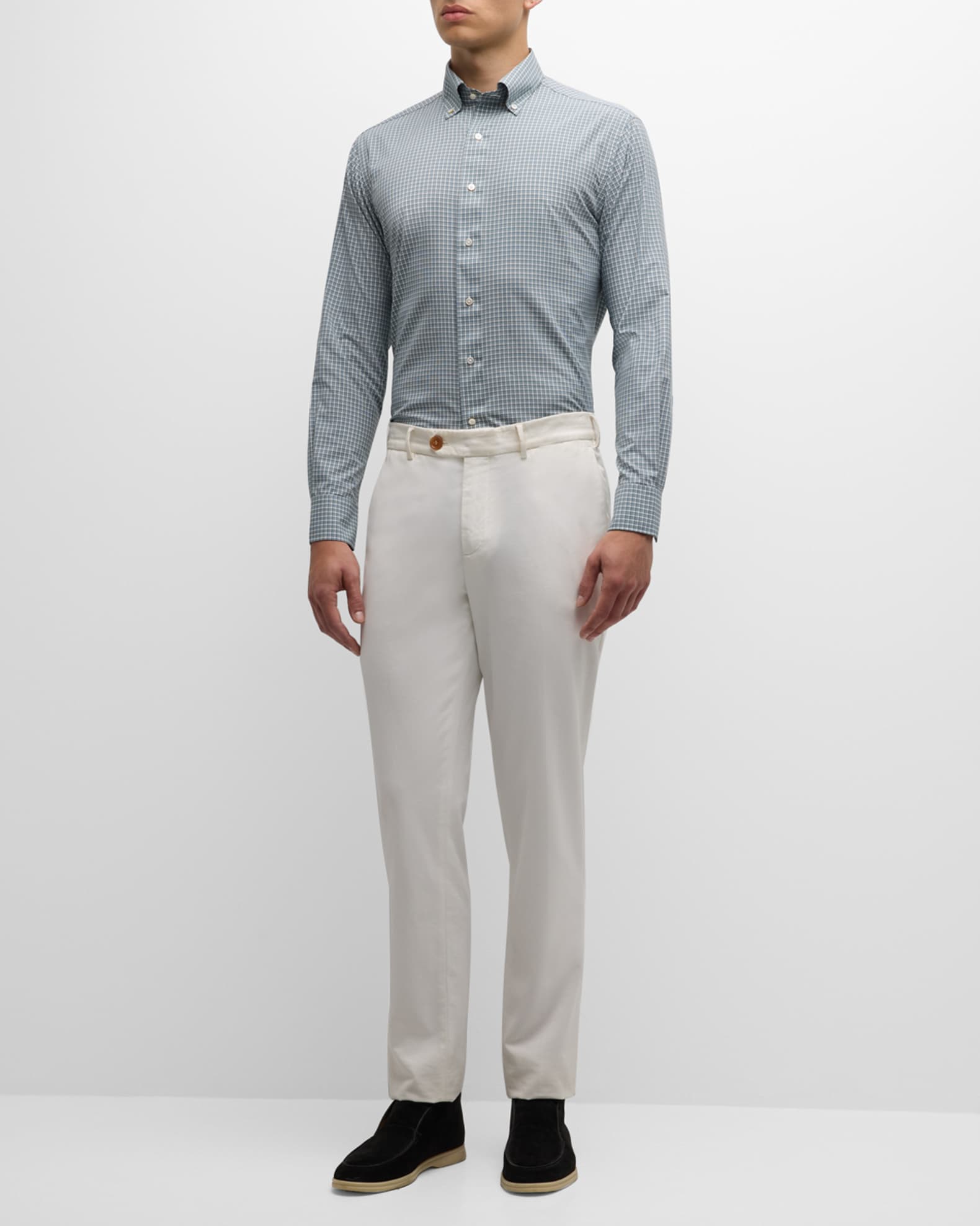 Peter Millar Men's Cheviot Performance Poplin Sport Shirt | Neiman Marcus