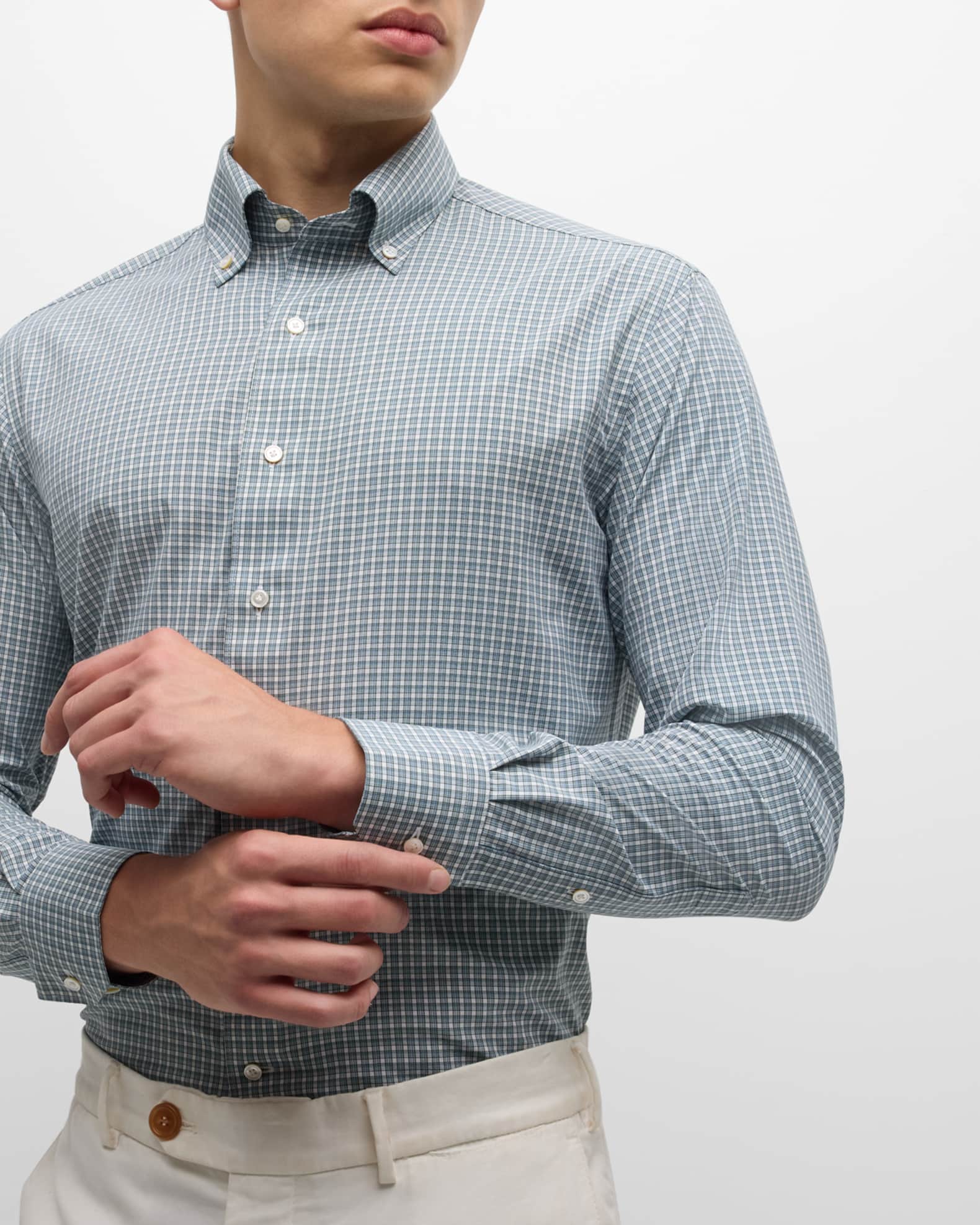 Peter Millar Men's Cheviot Performance Poplin Sport Shirt | Neiman Marcus