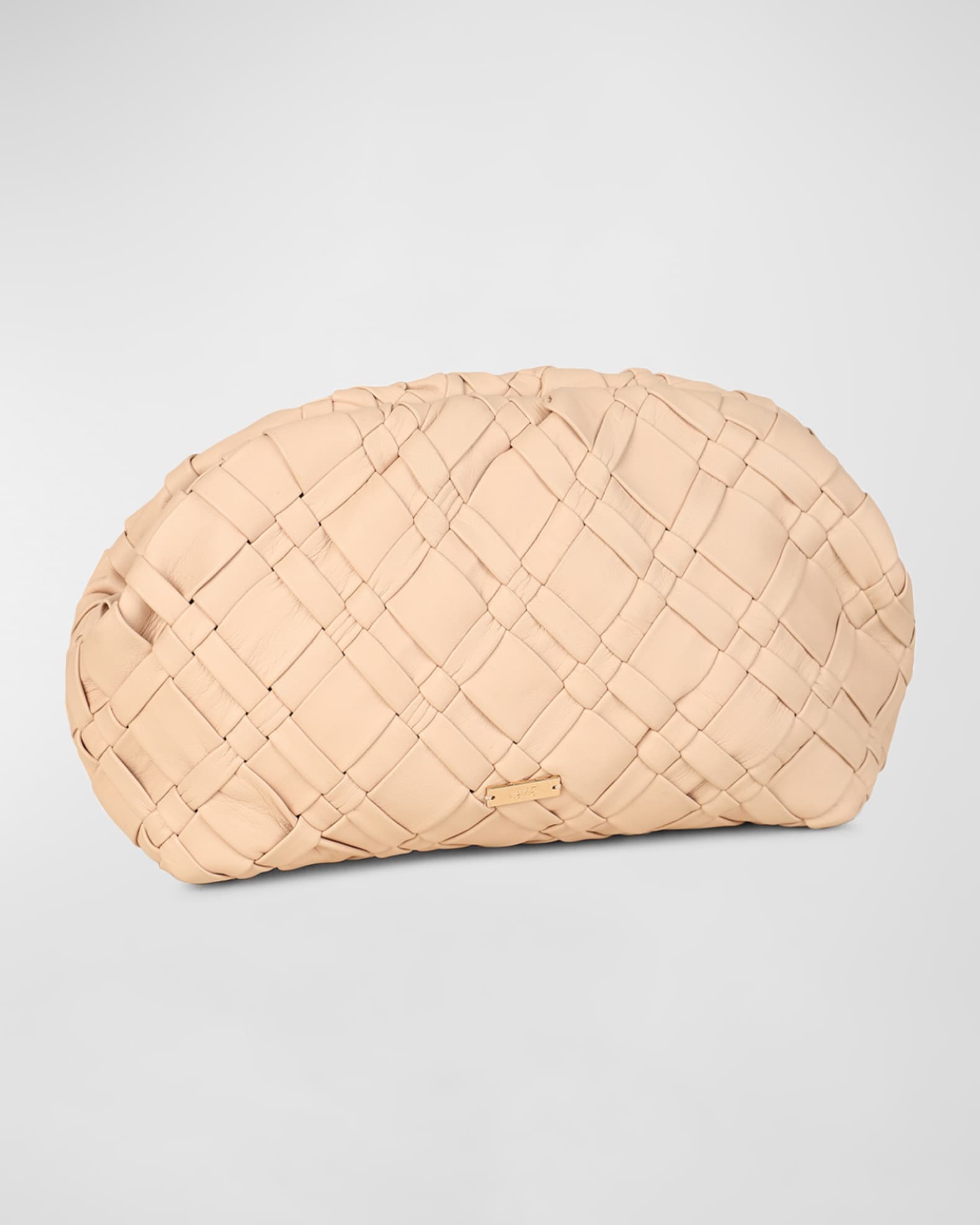 Rafe Aya Frame Woven Leather Clutch Bag | Neiman Marcus