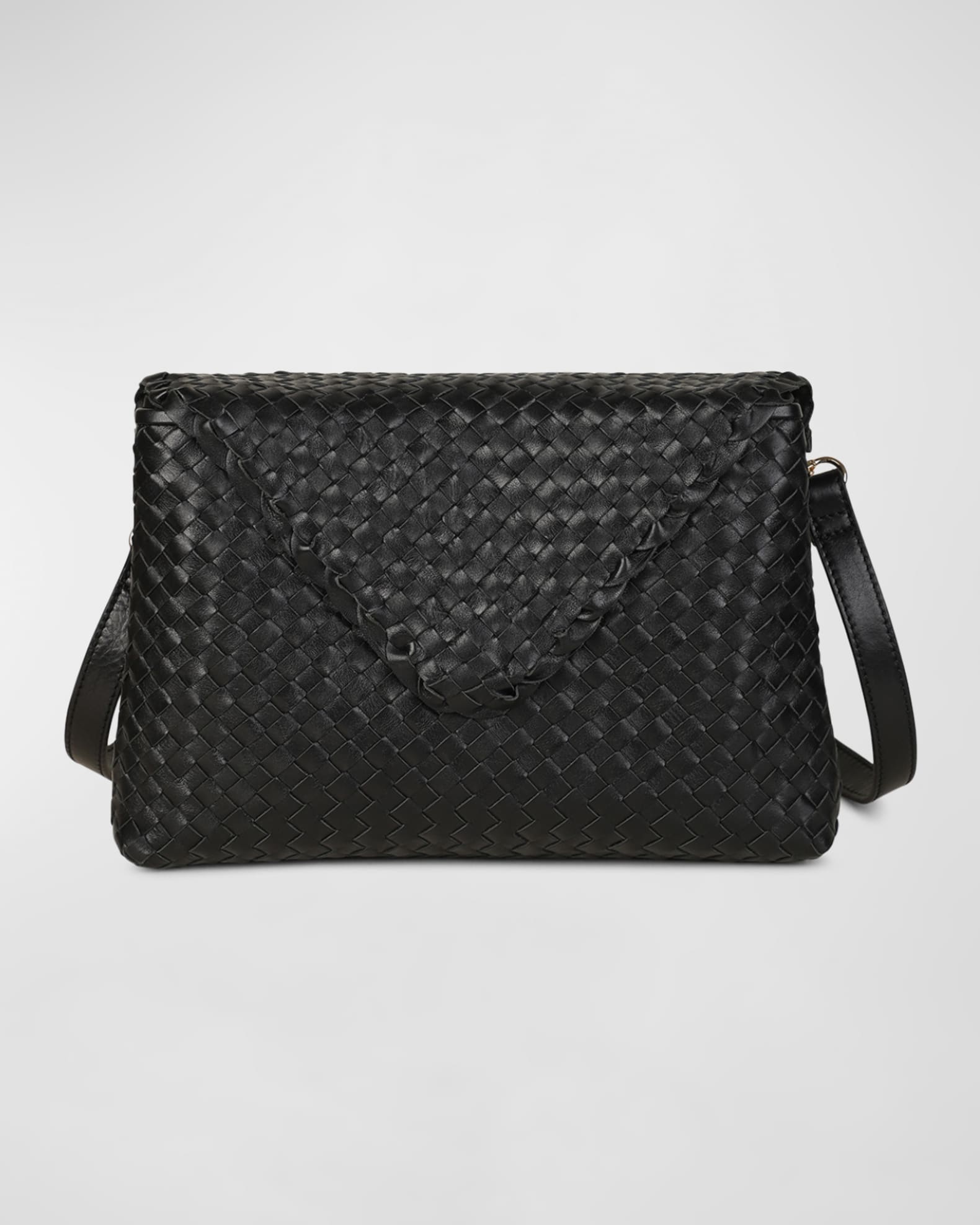 Rafe Jamie Envelope Woven Leather Clutch Bag | Neiman Marcus