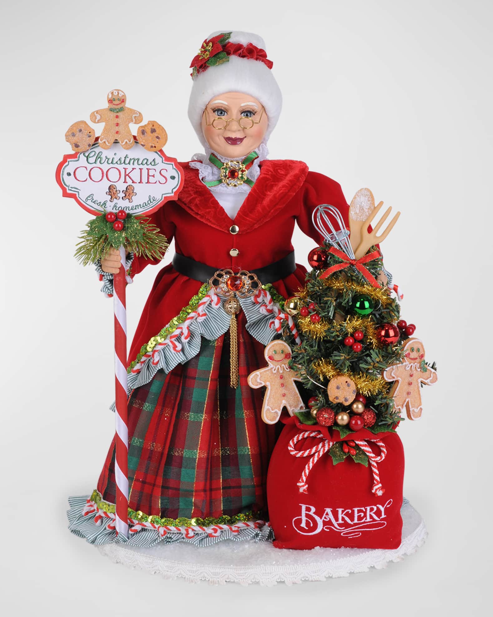Karen Didion Originals Lighted Mrs. Claus' Goodie Bakery Figure ...