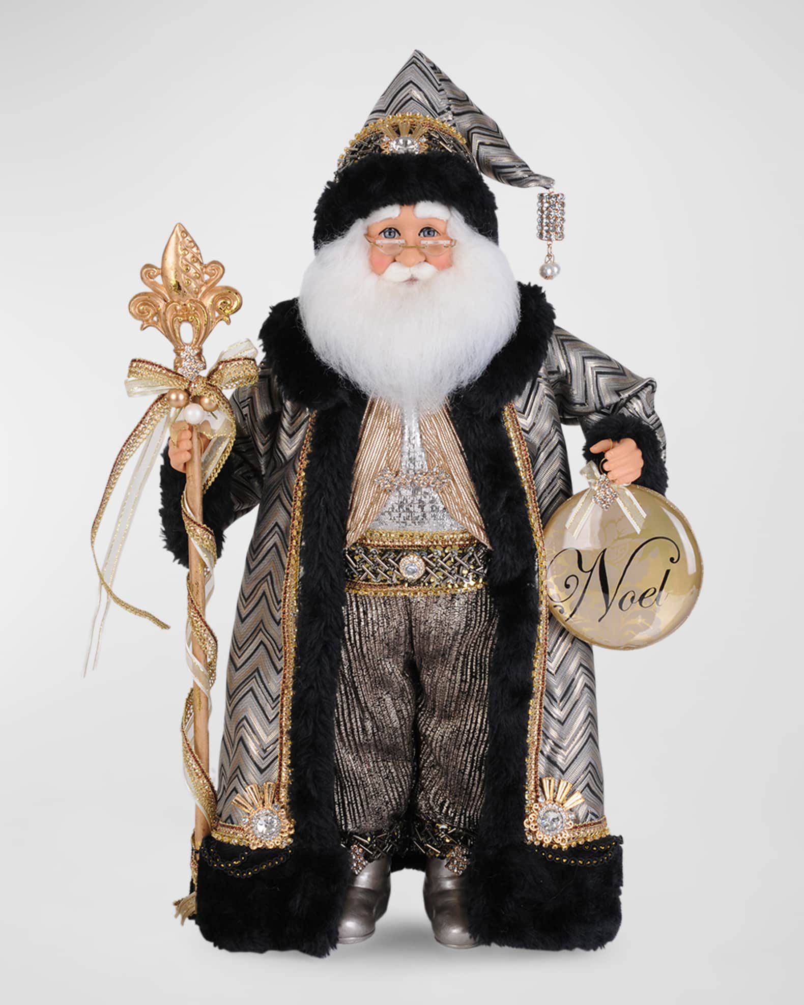 Karen Didion Originals Silver and Gold Noel Santa Figure | Neiman Marcus