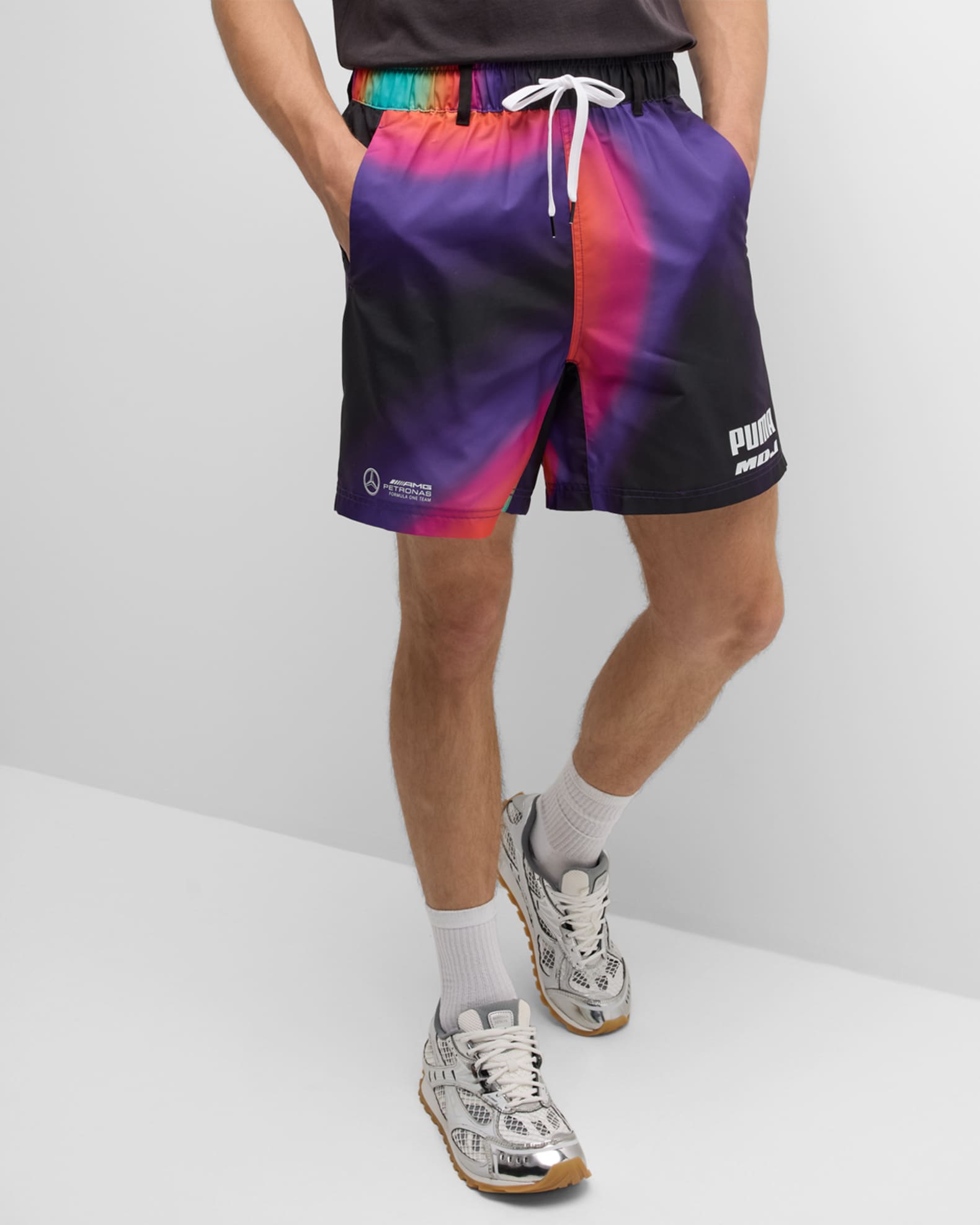 Puma Men's Mercedes-AMG Petronas F1 x Mad Dog Jones Shorts | Neiman Marcus