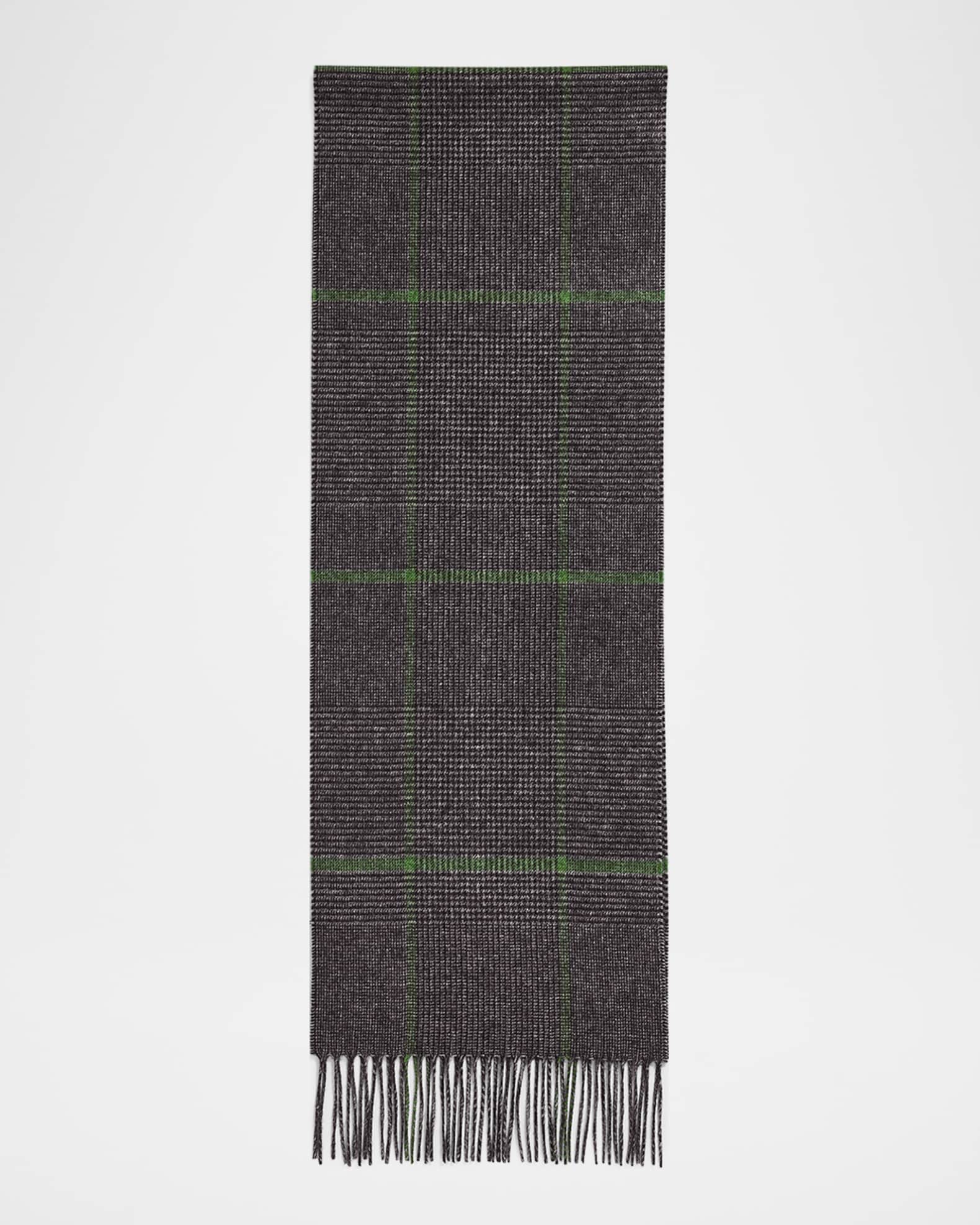 PIACENZA Men's Silk Cashmere Glen Plaid Scarf | Neiman Marcus