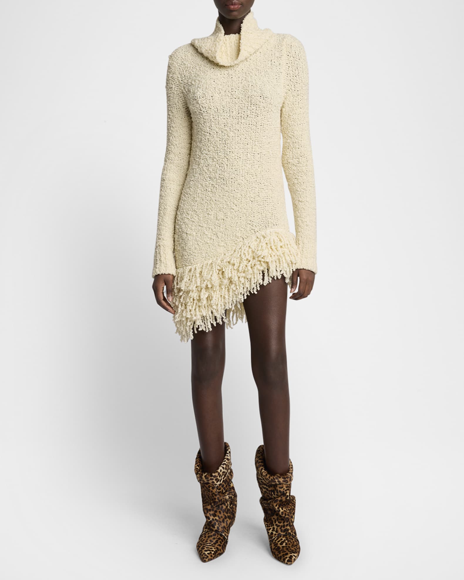 Isabel Marant Meloe Fringe Knit Mini Dress | Neiman Marcus