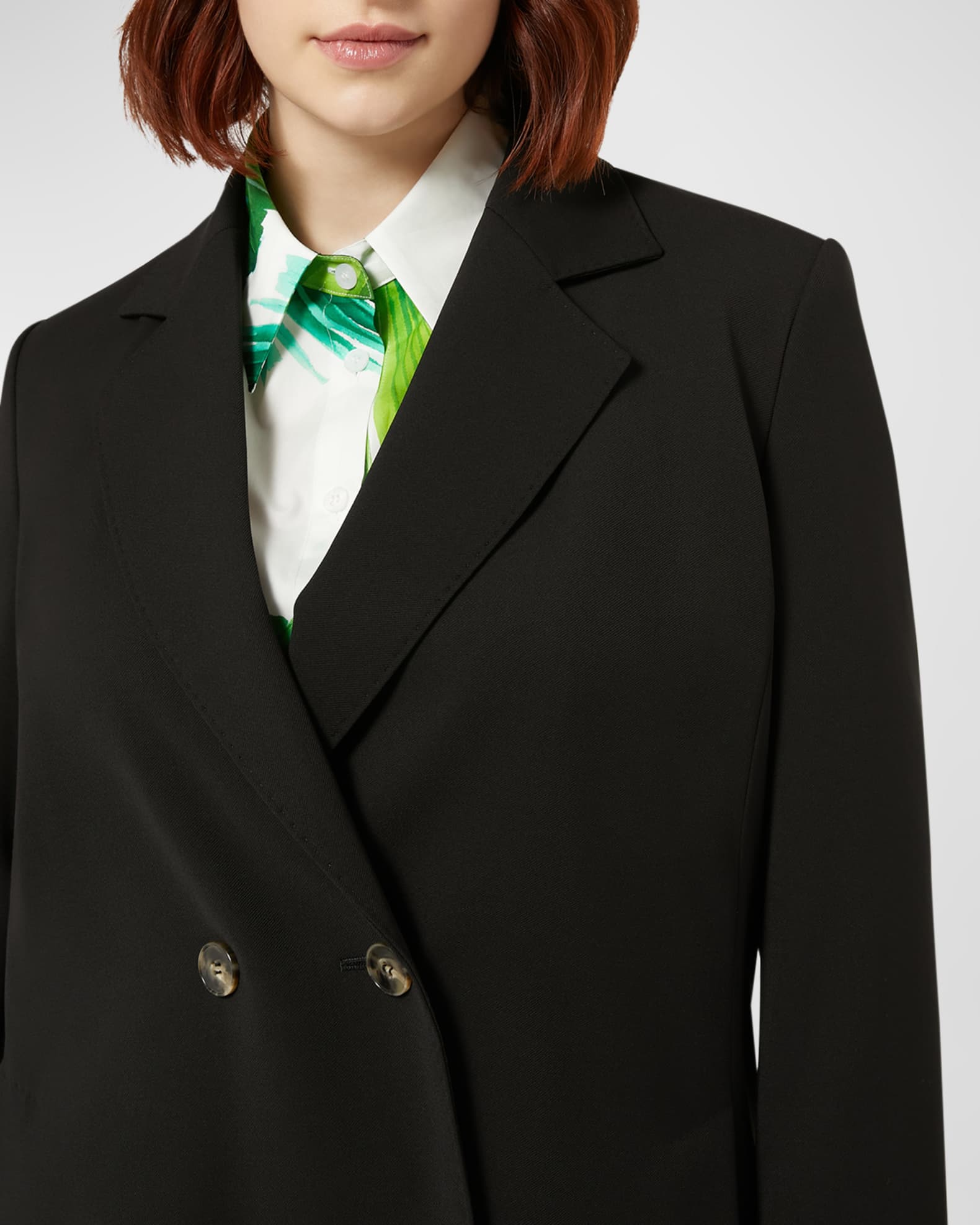 Marina Rinaldi Plus Size Zaino Side-Slit Virgin Wool Coat | Neiman Marcus