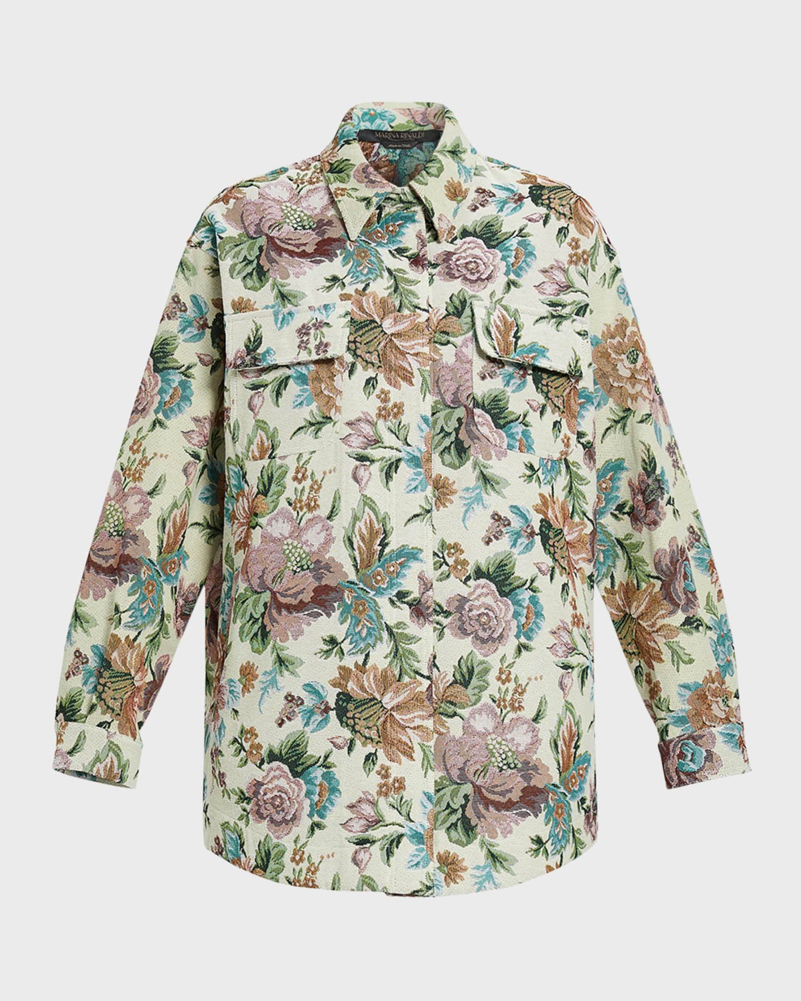 Marina Rinaldi Plus Size Canapa Floral Jacquard Jacket | Neiman Marcus