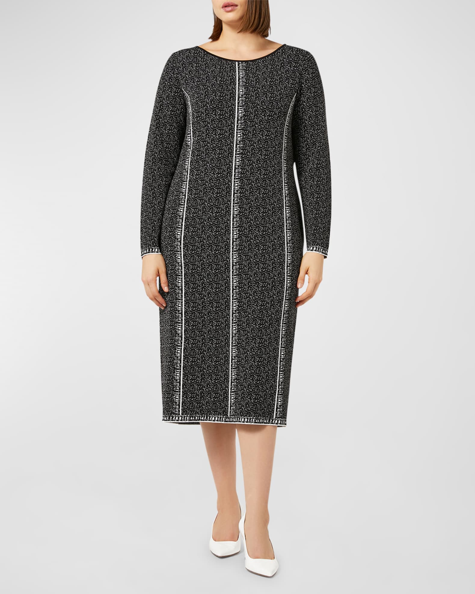 Marina Rinaldi Plus Size Tantalo Speckled Knit Midi Dress | Neiman Marcus