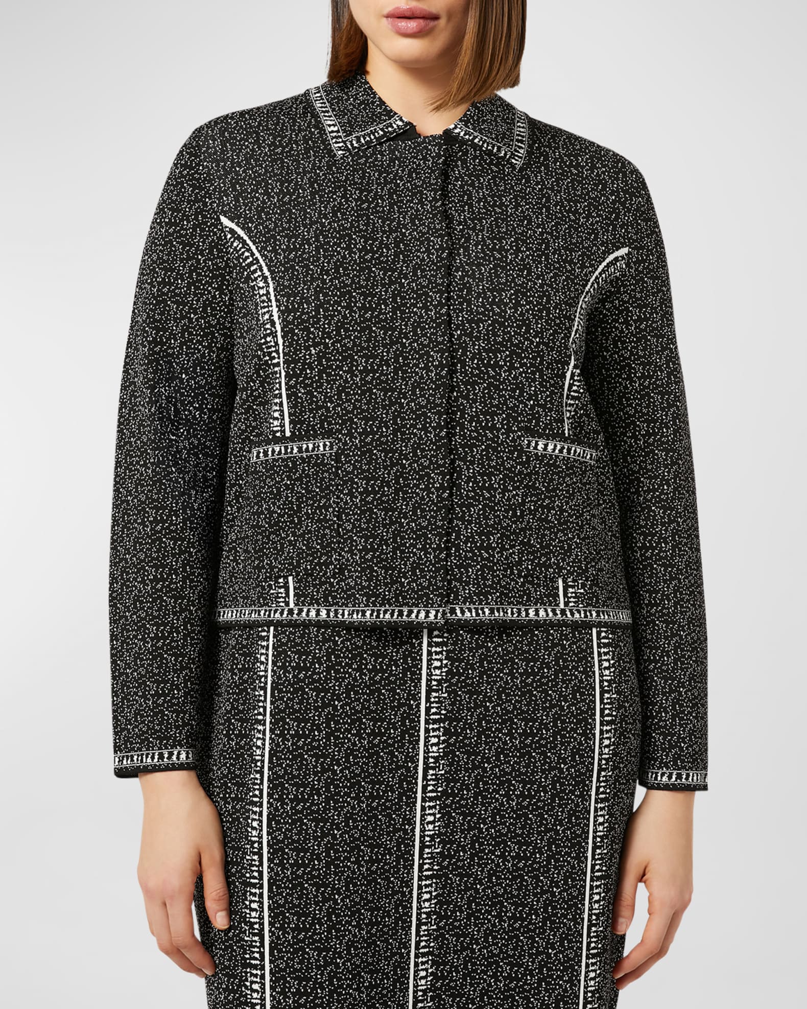 Marina Rinaldi Plus Size Fiordi Speckled Knit Cardigan | Neiman Marcus