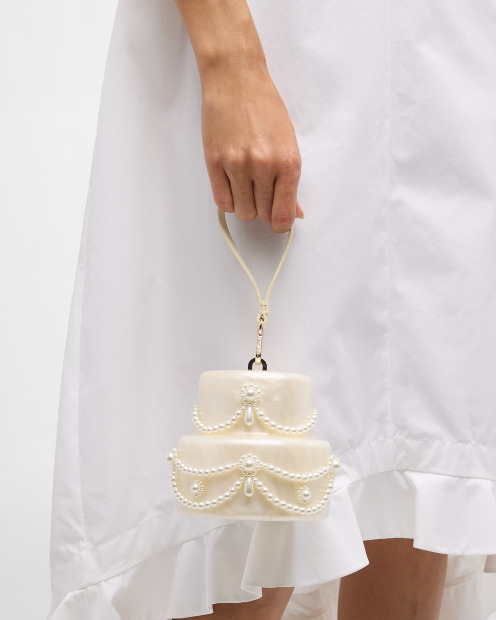 Simone Rocha Pearly Beaded Cake Crossbody Bag | Neiman Marcus
