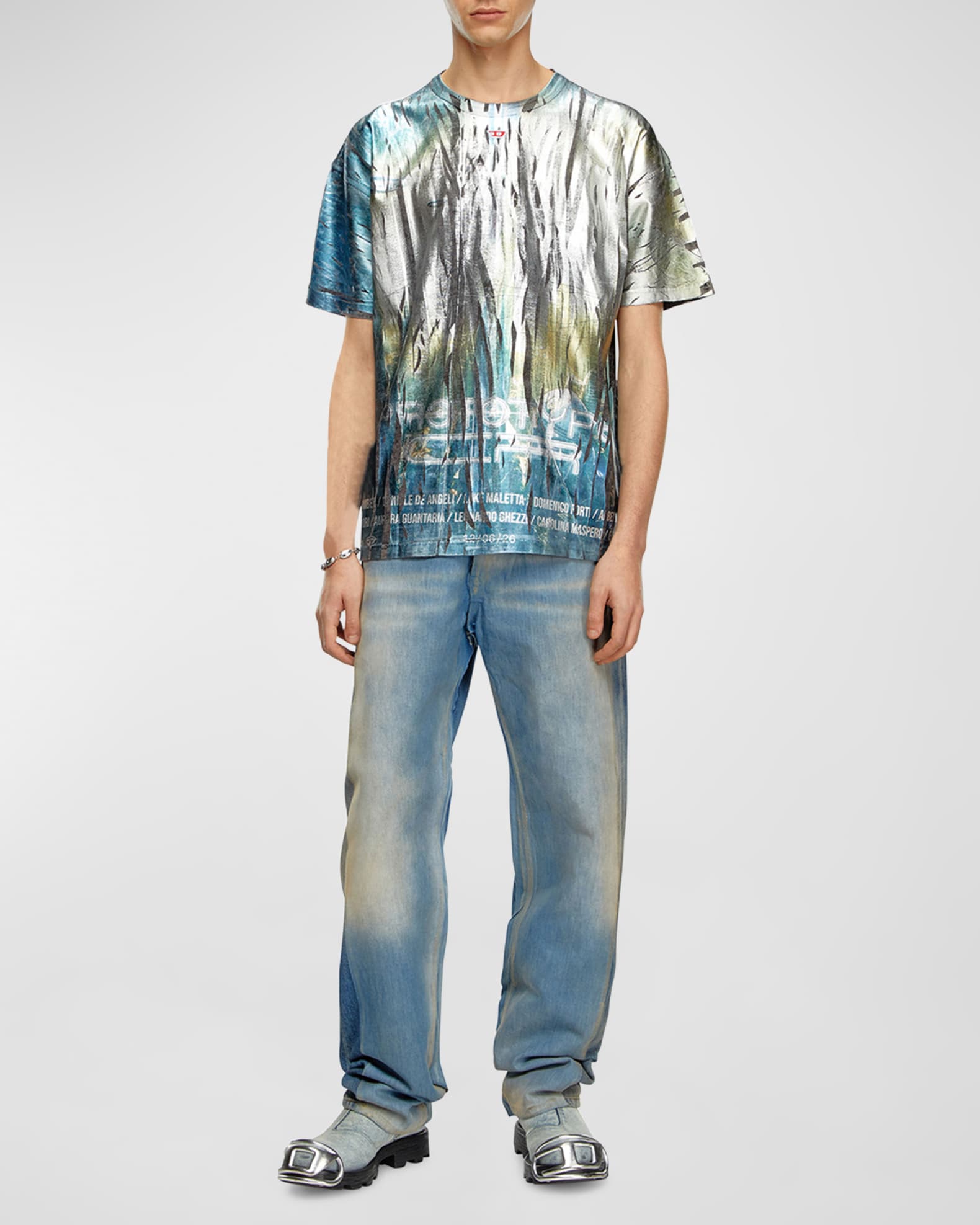 Diesel Men's T-Bord-Q1 Metallic Graphic T-Shirt | Neiman Marcus