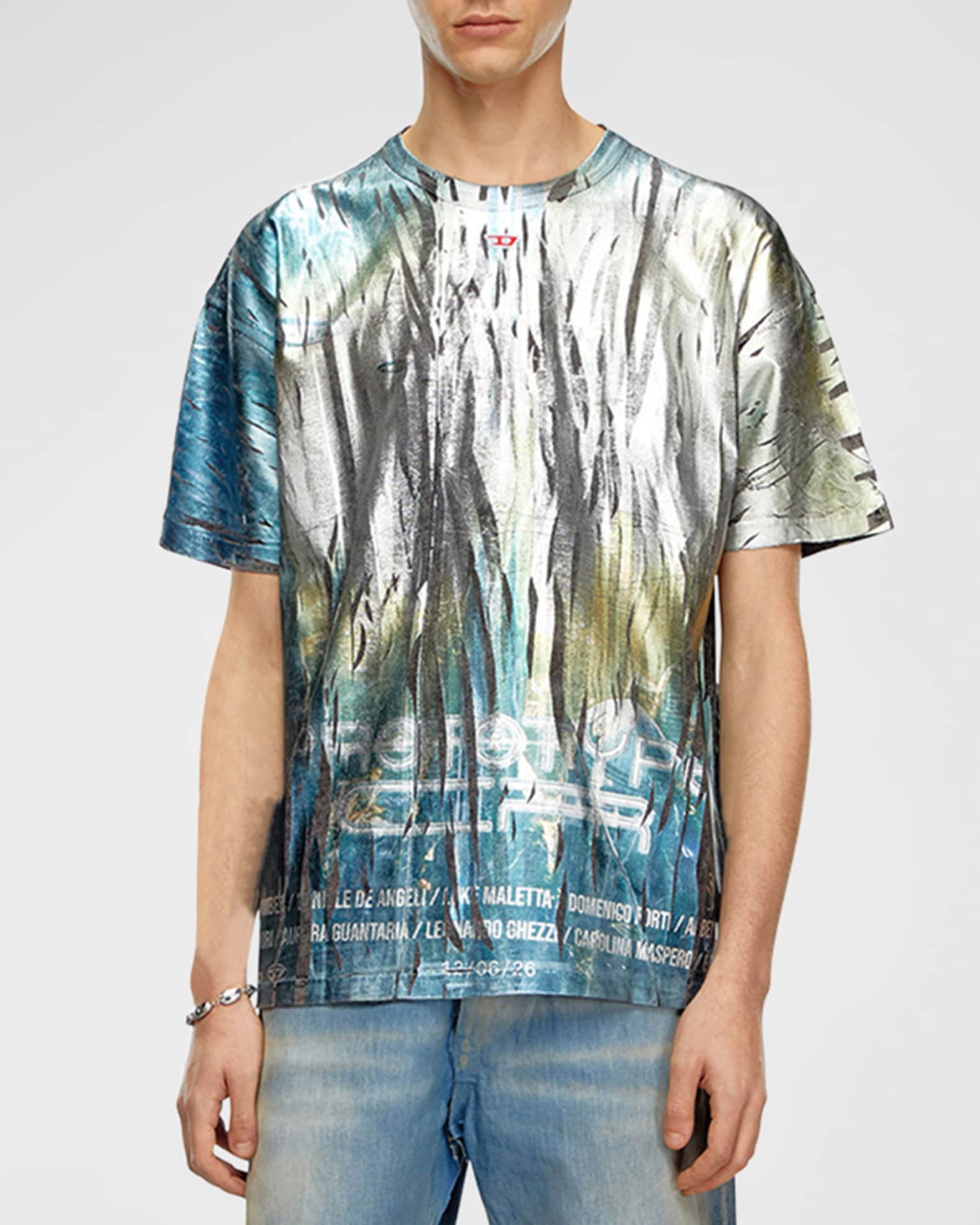 Diesel Men's T-Bord-Q1 Metallic Graphic T-Shirt | Neiman Marcus