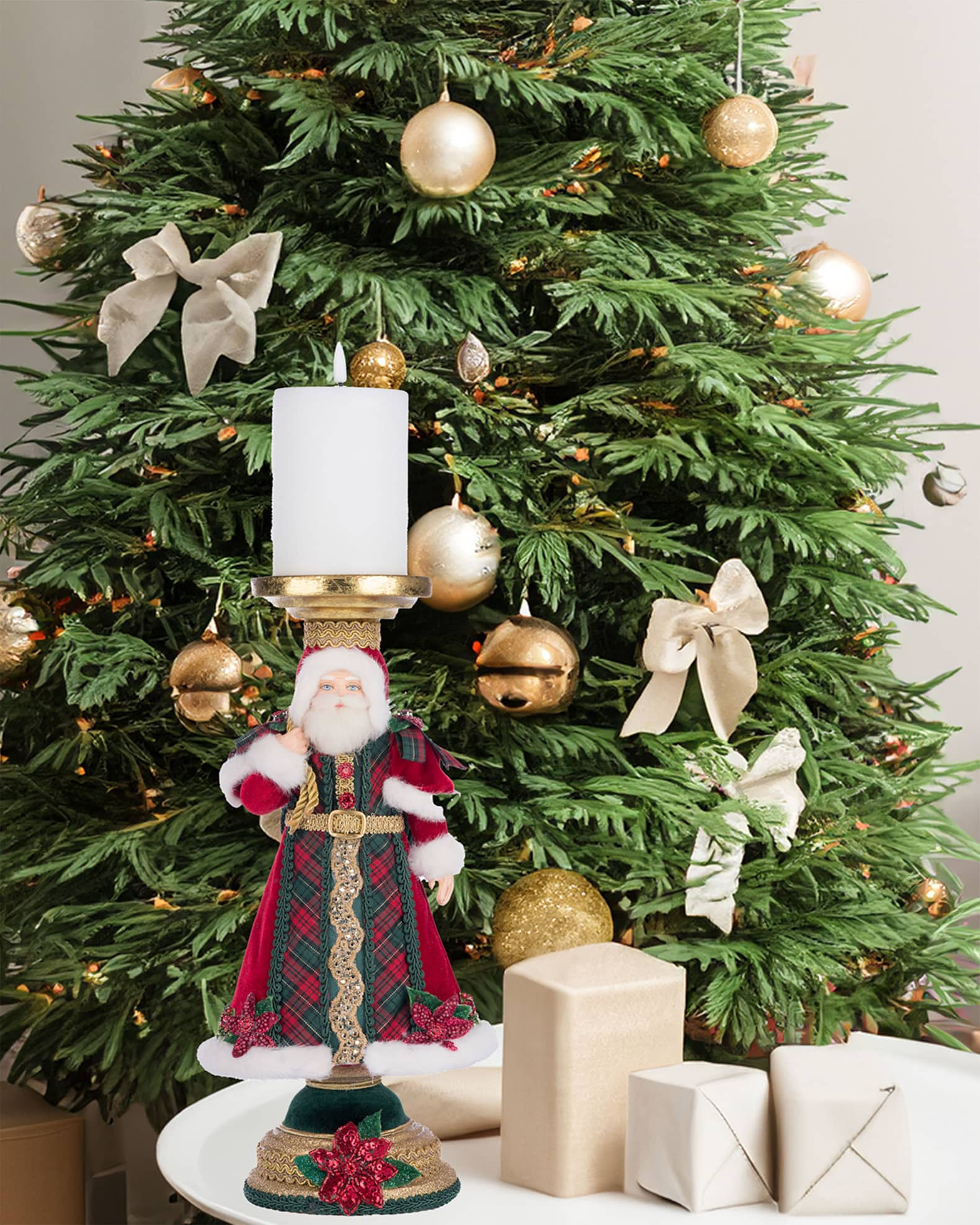 Katherine's Collection Holiday Magic Santa Candlestick | Neiman Marcus